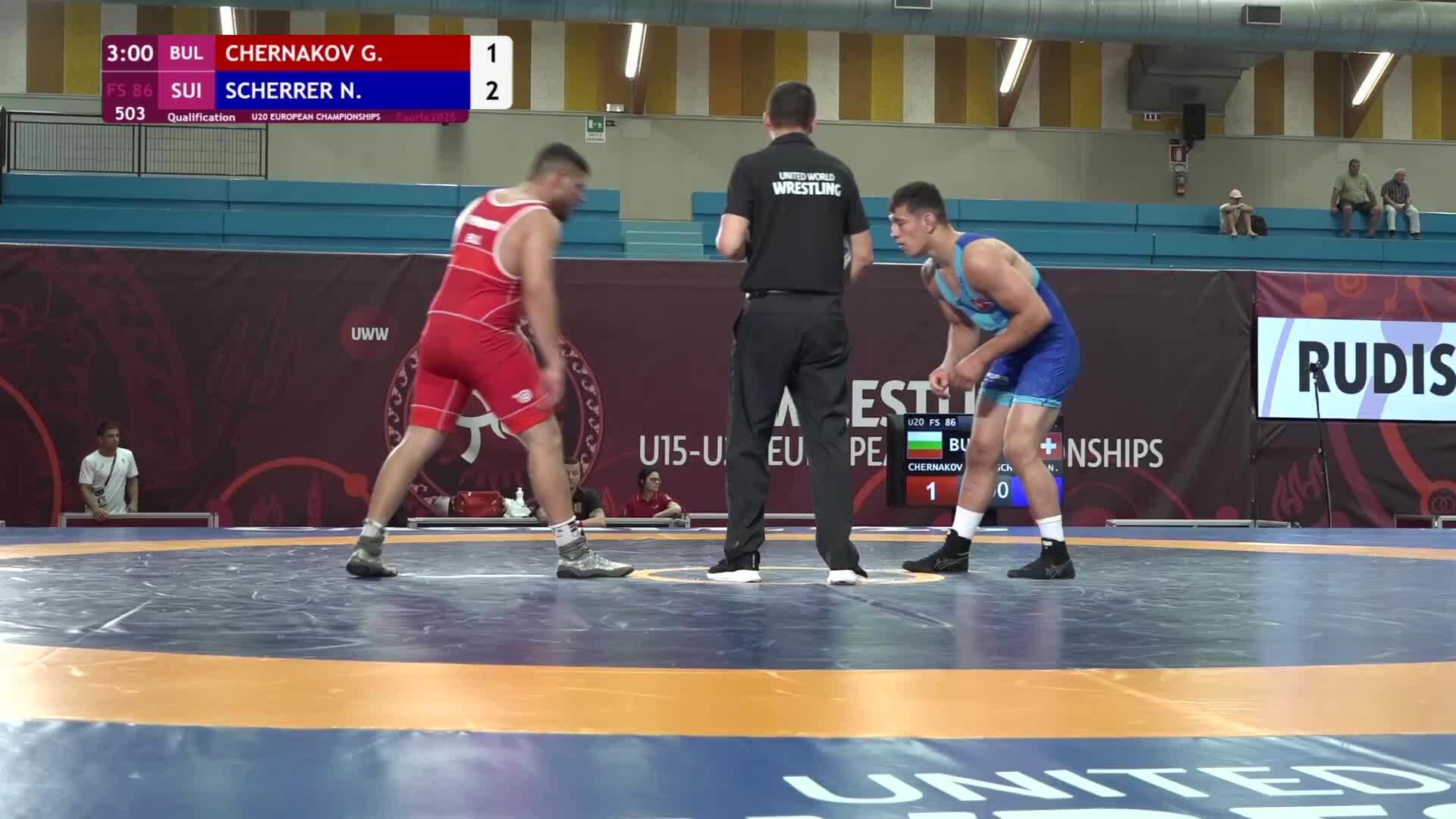 Grigor Dianov CHERNAKOV (BUL) vs. Nick SCHERRER (SUI) | U20 EUROPEAN ...