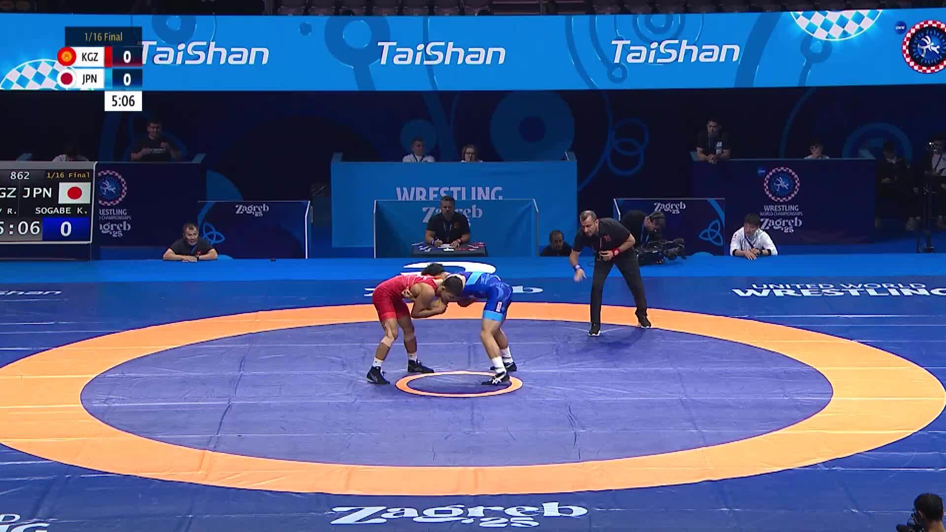 Razzak BEISHEKEEV (KGZ) vs. Kyotaro SOGABE (JPN) | WORLD WRESTLING ...