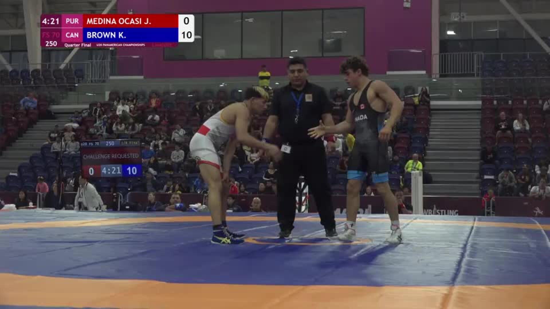 Josuel Sebastian MEDINA OCASIO (PUR) vs. Kade BROWN (CAN) | U20 ...
