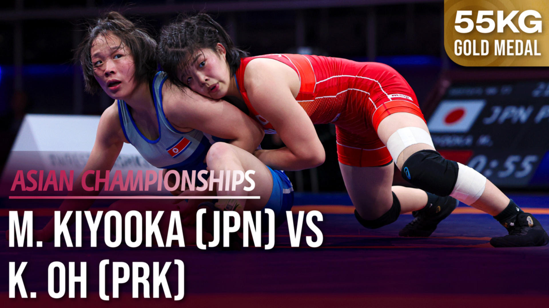 Moe KIYOOKA (JPN) vs. Kyong Ryong OH (PRK) | 2024 Seniors Asian Championships | Gold Medal | WW 55Kg