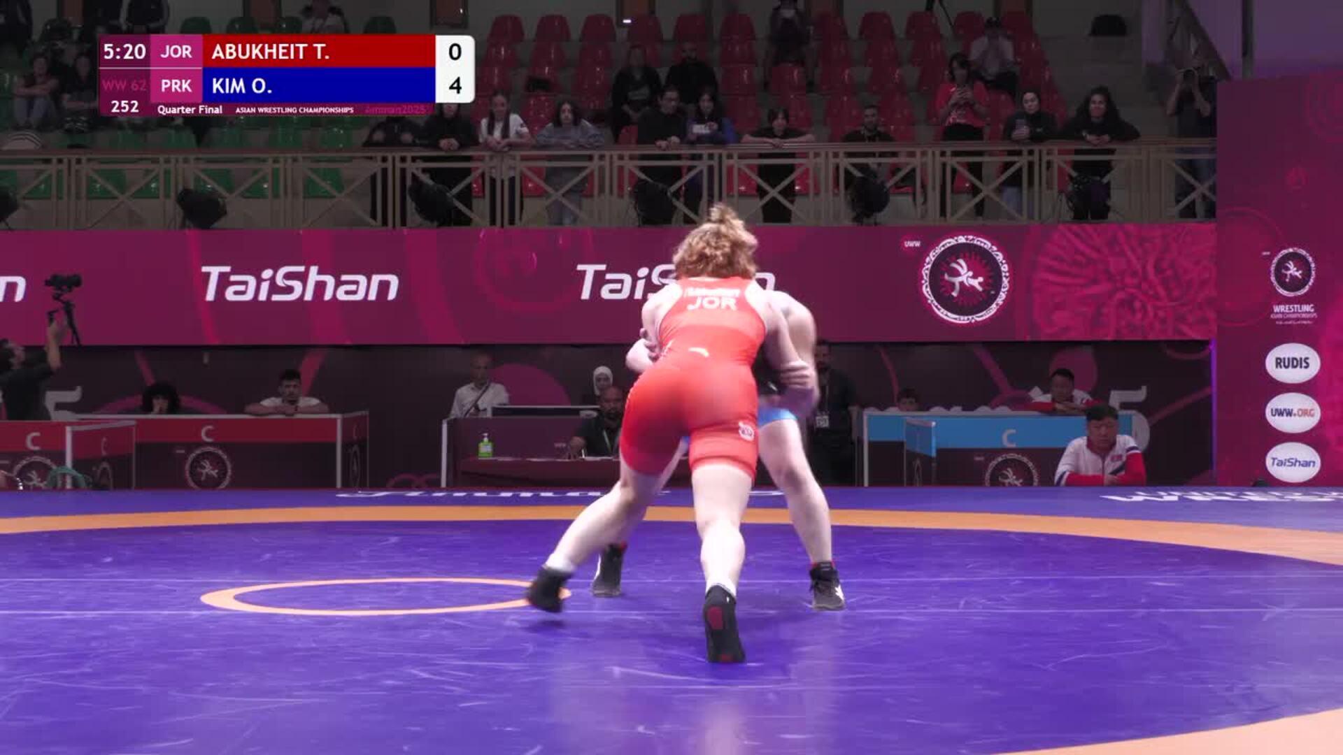Tala Jawad Hamad ABUKHEIT (JOR) vs. Ok Ju KIM (PRK) | ASIAN WRESTLING CHAMPIONSHIPS 2025 ...