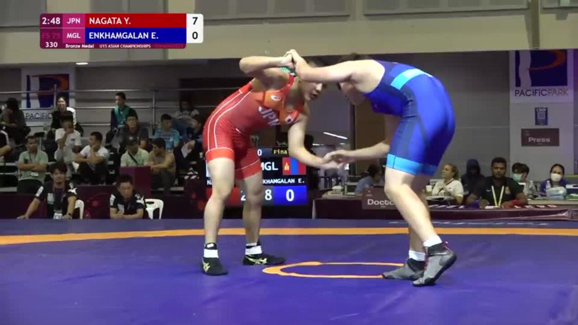 Yusei NAGATA (JPN) vs. Erkhes ENKHAMGALAN (MGL) | U15 ASIAN ...