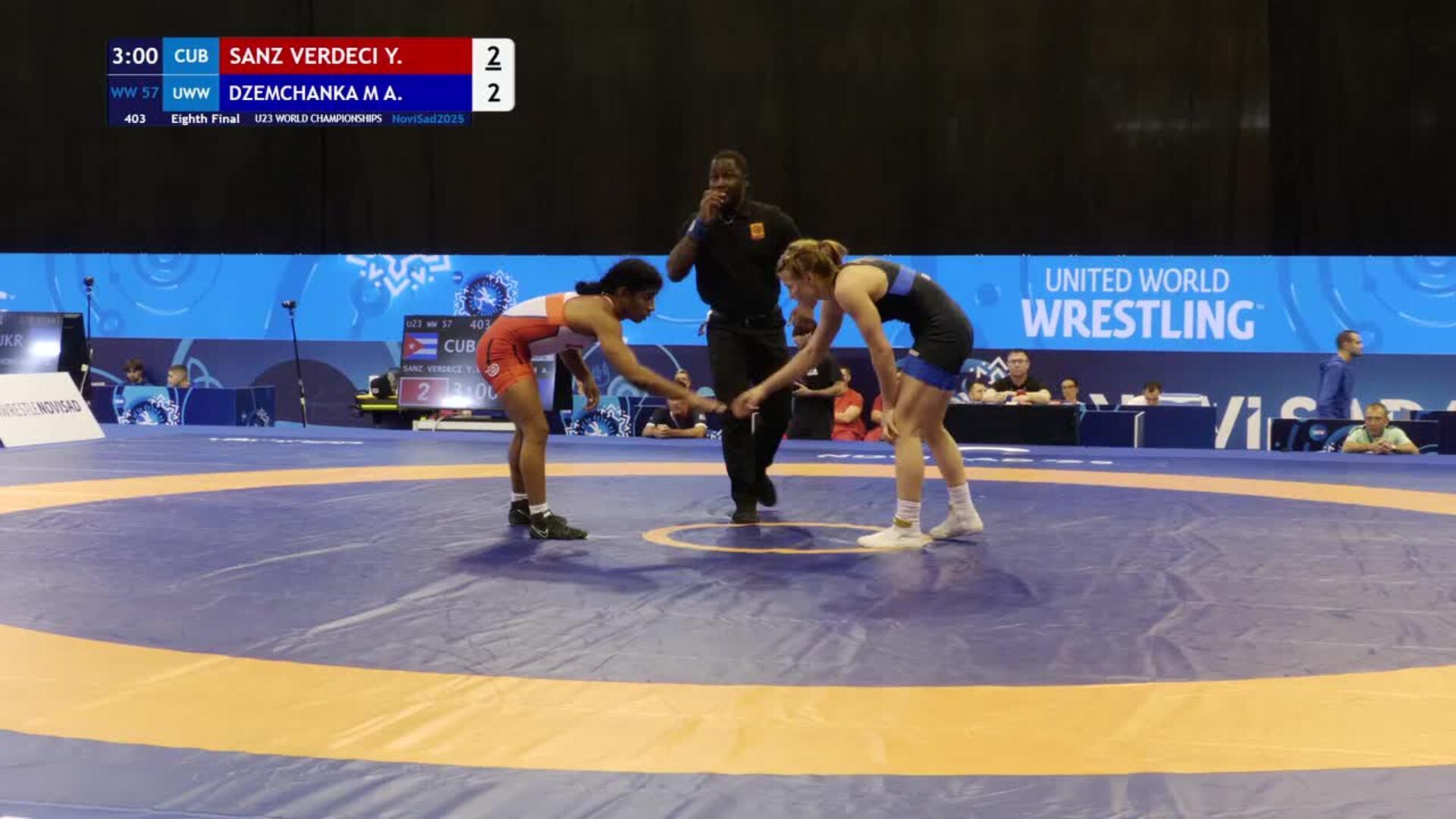 Yaynelis SANZ VERDECIA (CUB) vs. Aryna DZEMCHANKA MARTYNAVA (UWW) | U23 ...