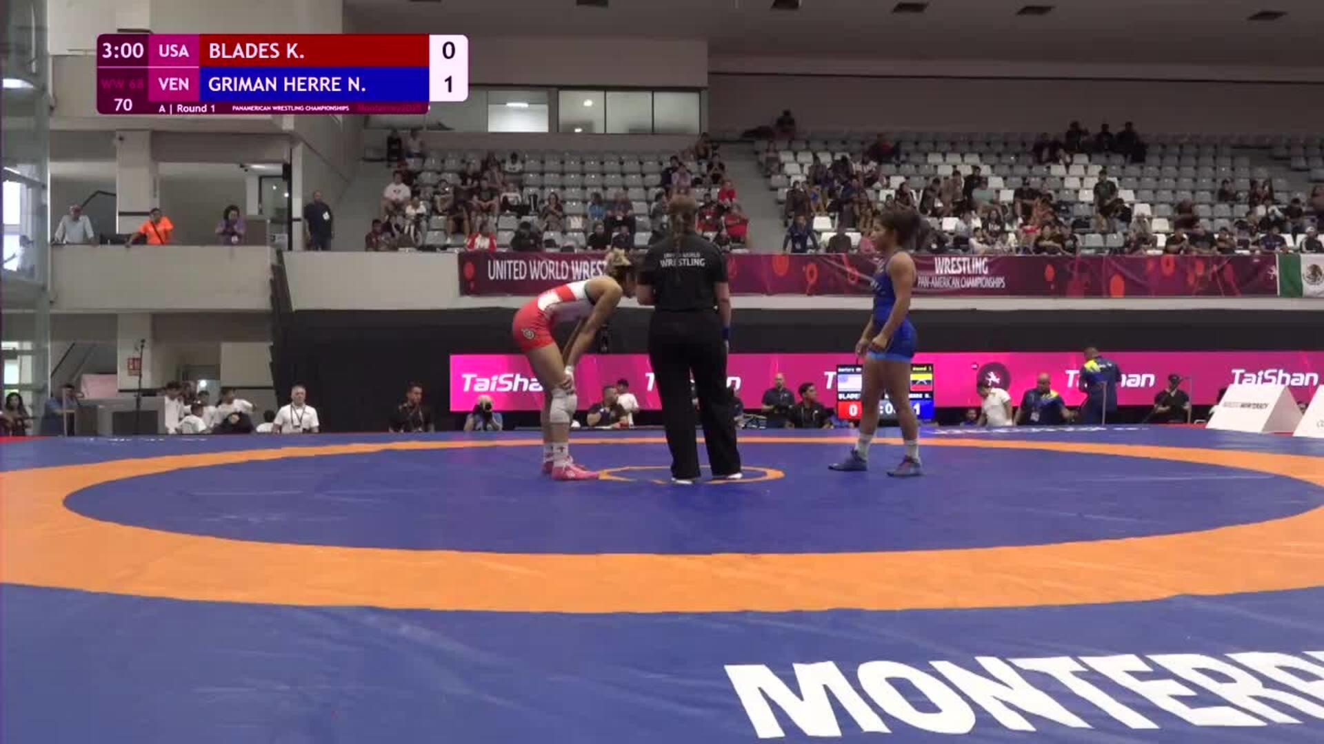 Kennedy Alexis BLADES (USA) vs. Nathali josefina GRIMAN HERRERA (VEN) | PANAMERICAN WRESTLING ...