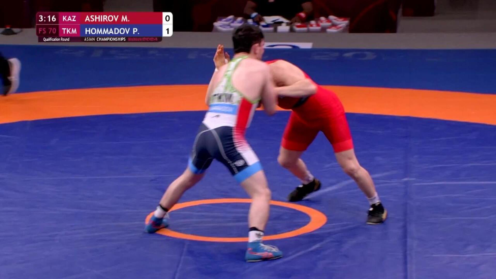 Meirzhan ASHIROV (KAZ) vs. Perman HOMMADOV (TKM) | 2024 Seniors Asian ...