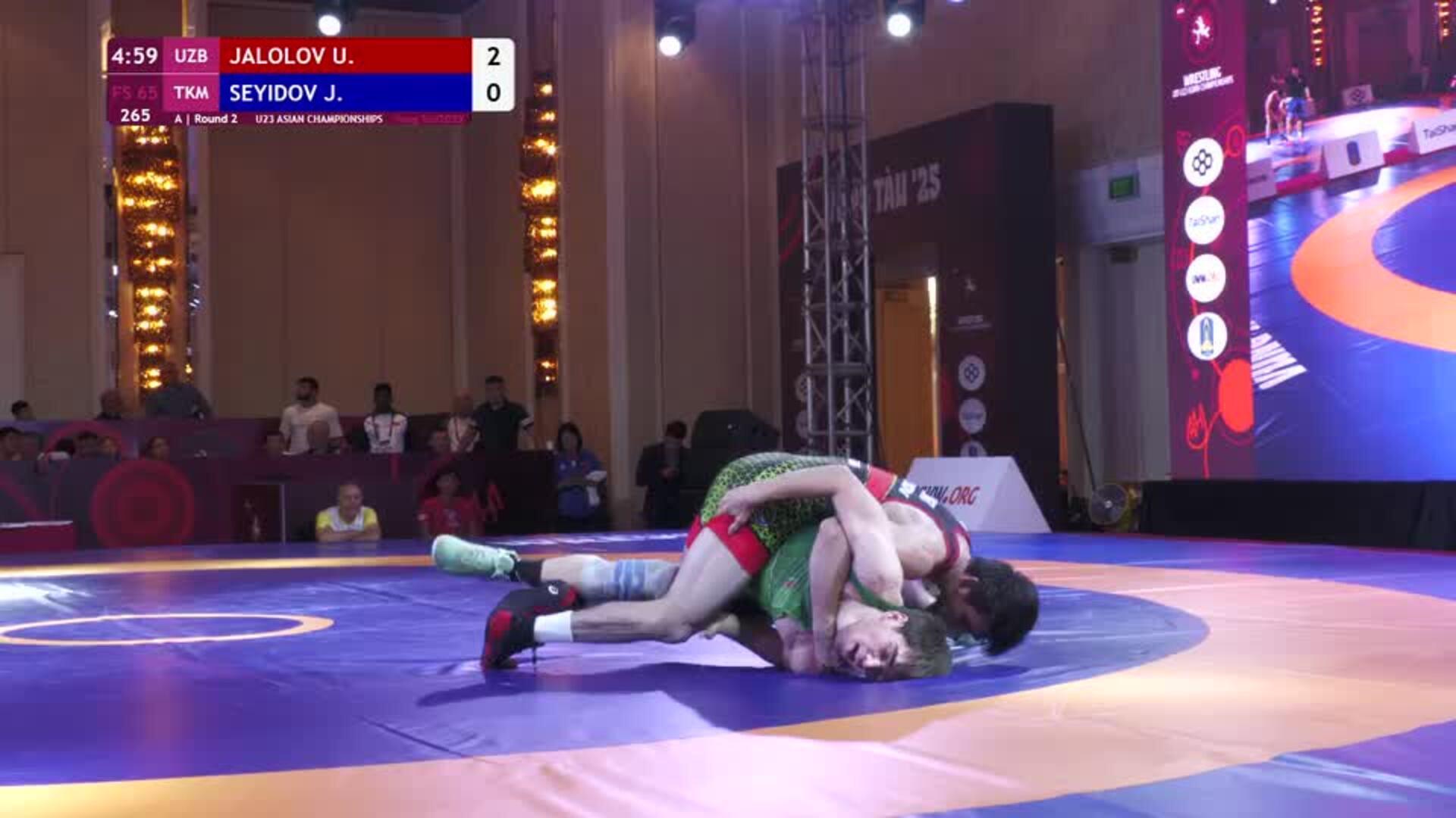 Umidjon JALOLOV (UZB) vs. Jelaletdin SEYIDOV (TKM) | U23 ASIAN CHAMPIONSHIPS 2025 | A | Round 2 ...