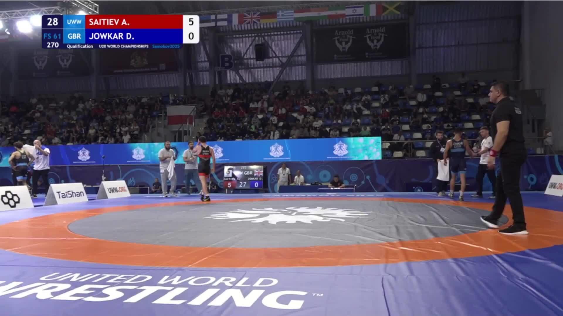Adlan SAITIEV (UWW) vs. Danoush JOWKAR (GBR) | U20 WORLD CHAMPIONSHIPS ...