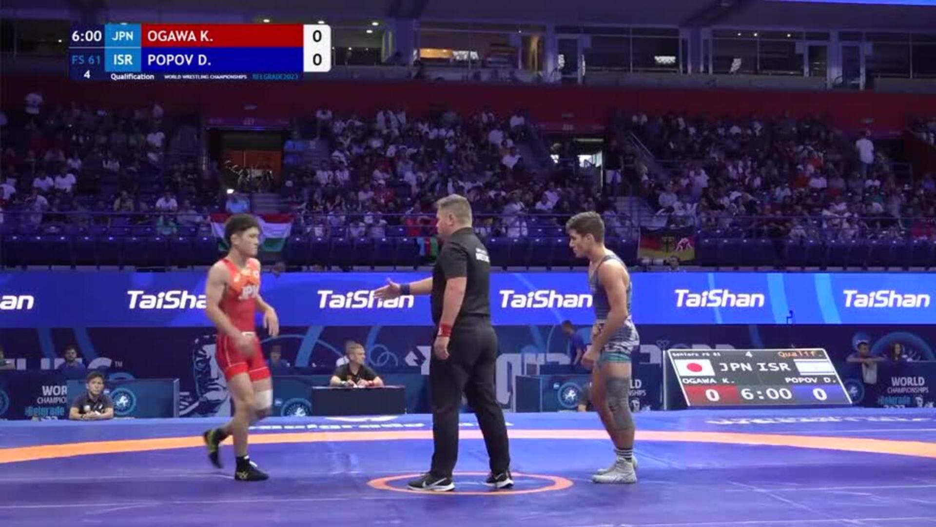 Kodai OGAWA (JPN) vs. Daniel POPOV (ISR) | Seniors World Championships ...