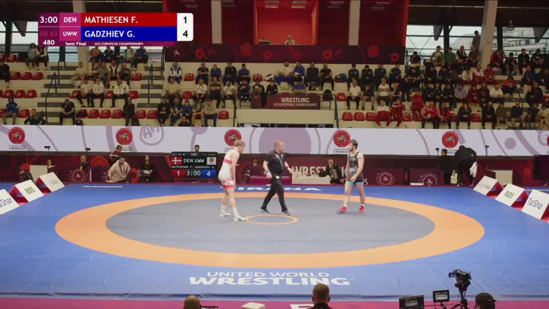 Frederik Helleberg MATHIESEN (DEN) vs. Gamzat GADZHIEV (UWW) | U23 EUROPEAN CHAMPIONSHIPS 2025 ...