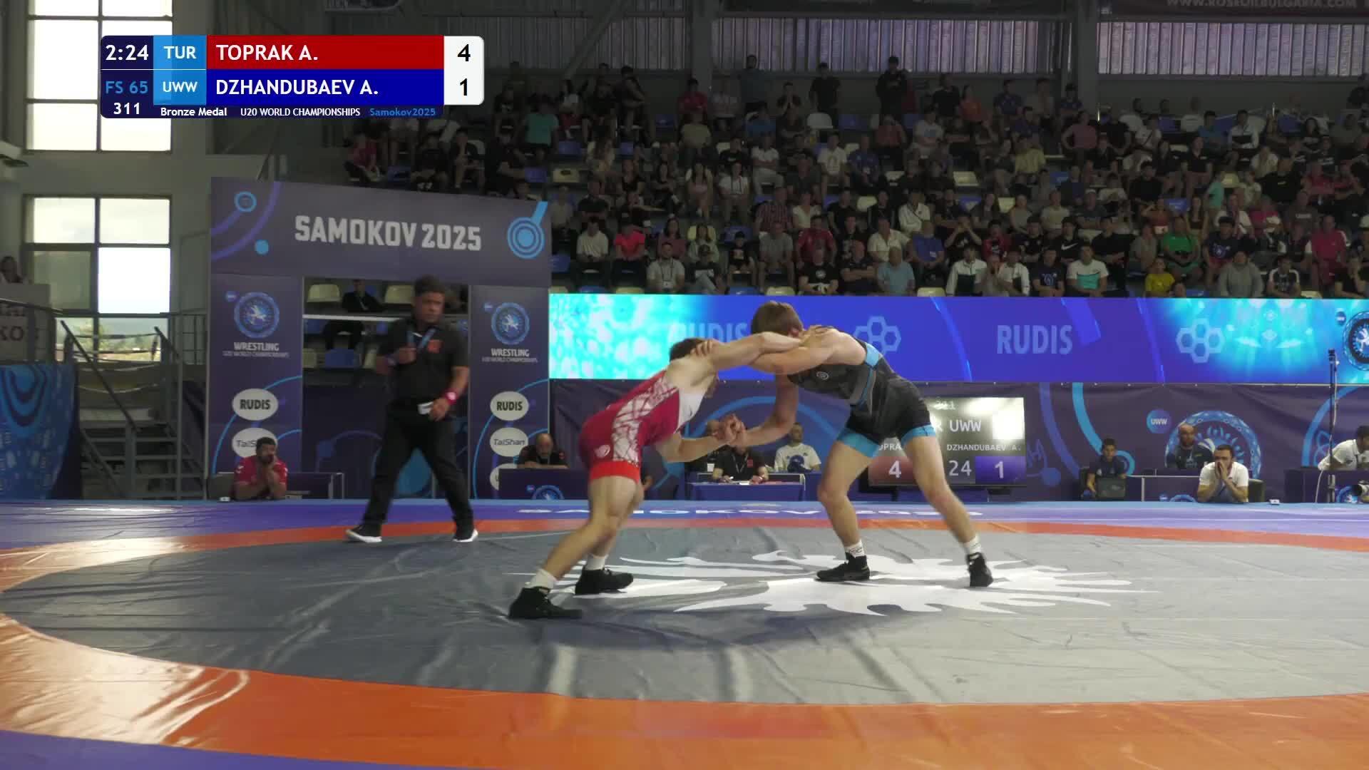 Abdullah TOPRAK (TUR) vs. Amal DZHANDUBAEV (UWW) | U20 WORLD ...