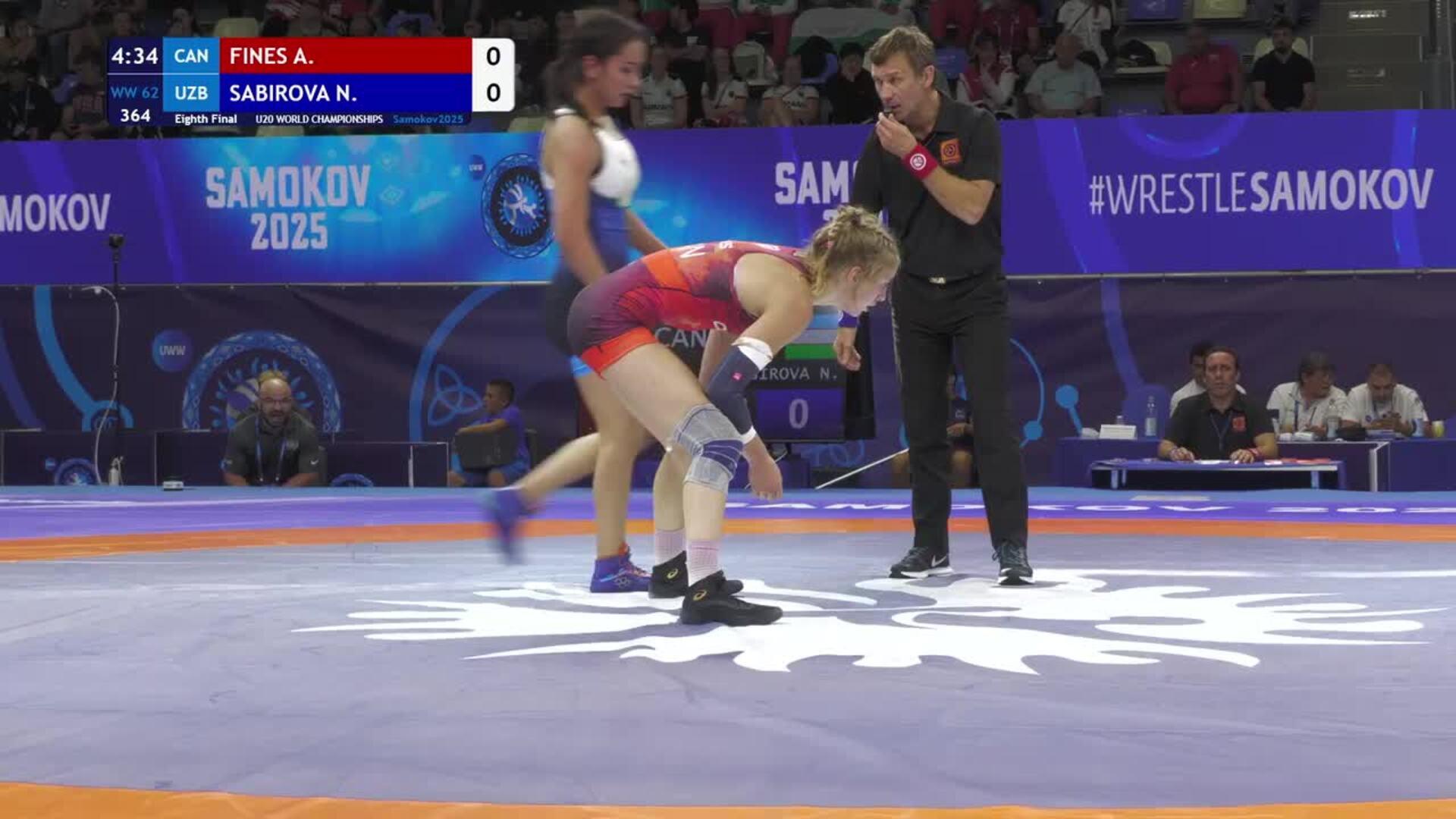 Annika Loretta FINES (CAN) vs. Nigina SABIROVA (UZB) | U20 WORLD ...