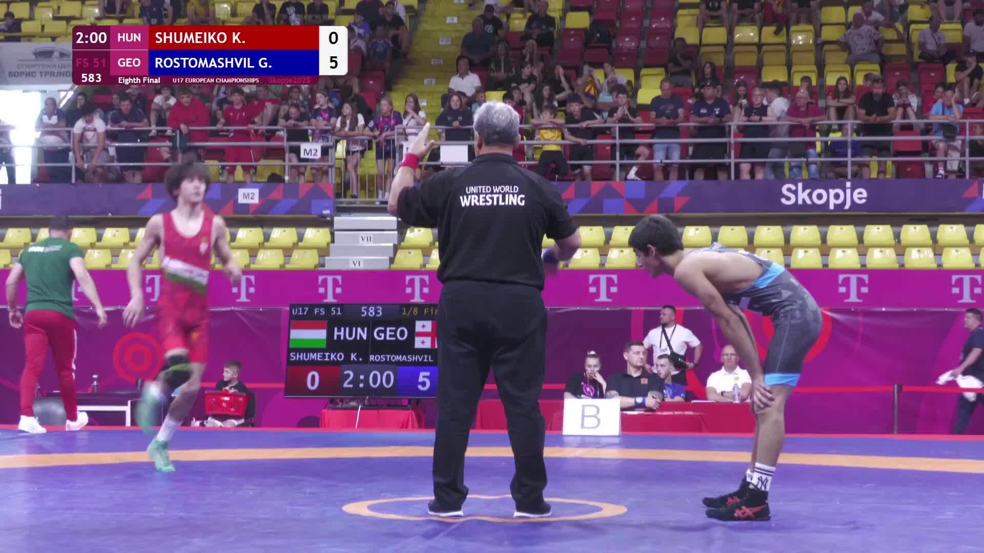 Kyryl SHUMEIKO (HUN) vs. Giorgi ROSTOMASHVILI (GEO) | U17 EUROPEAN ...