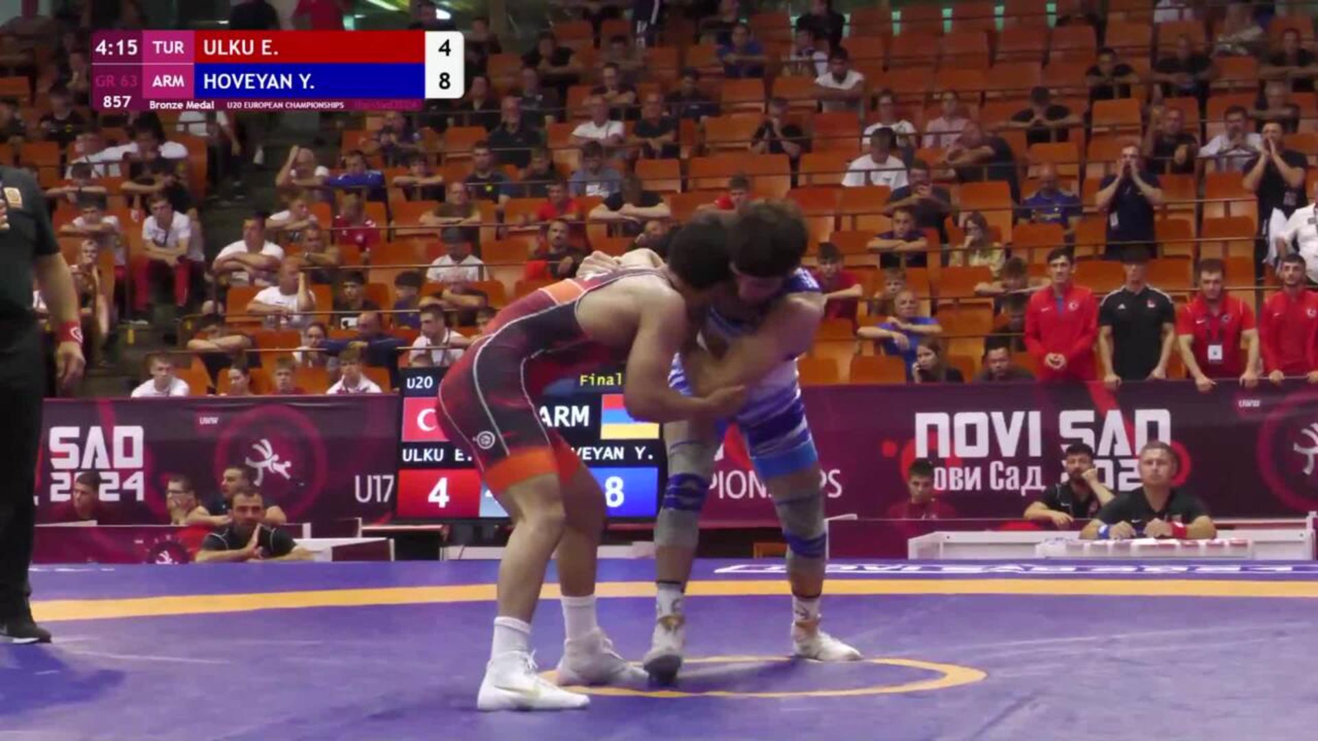 Enes ULKU (TUR) vs. Yurik HOVEYAN (ARM) | U20 EUROPEAN CHAMPIONSHIPS ...