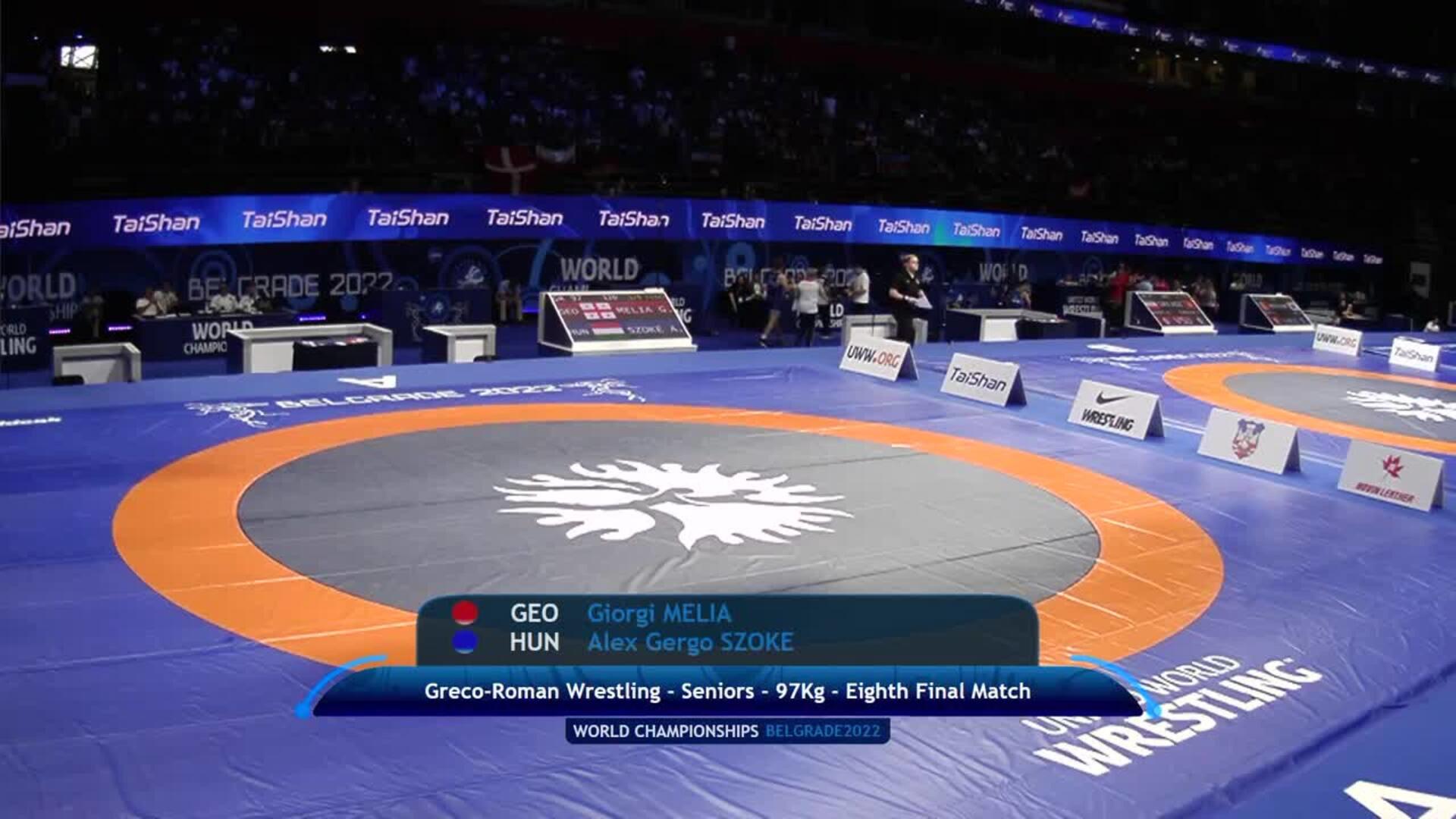 Eighth Final • GR 97Kg • Giorgi MELIA (GEO) vs. Alex Gergo SZOKE (HUN)