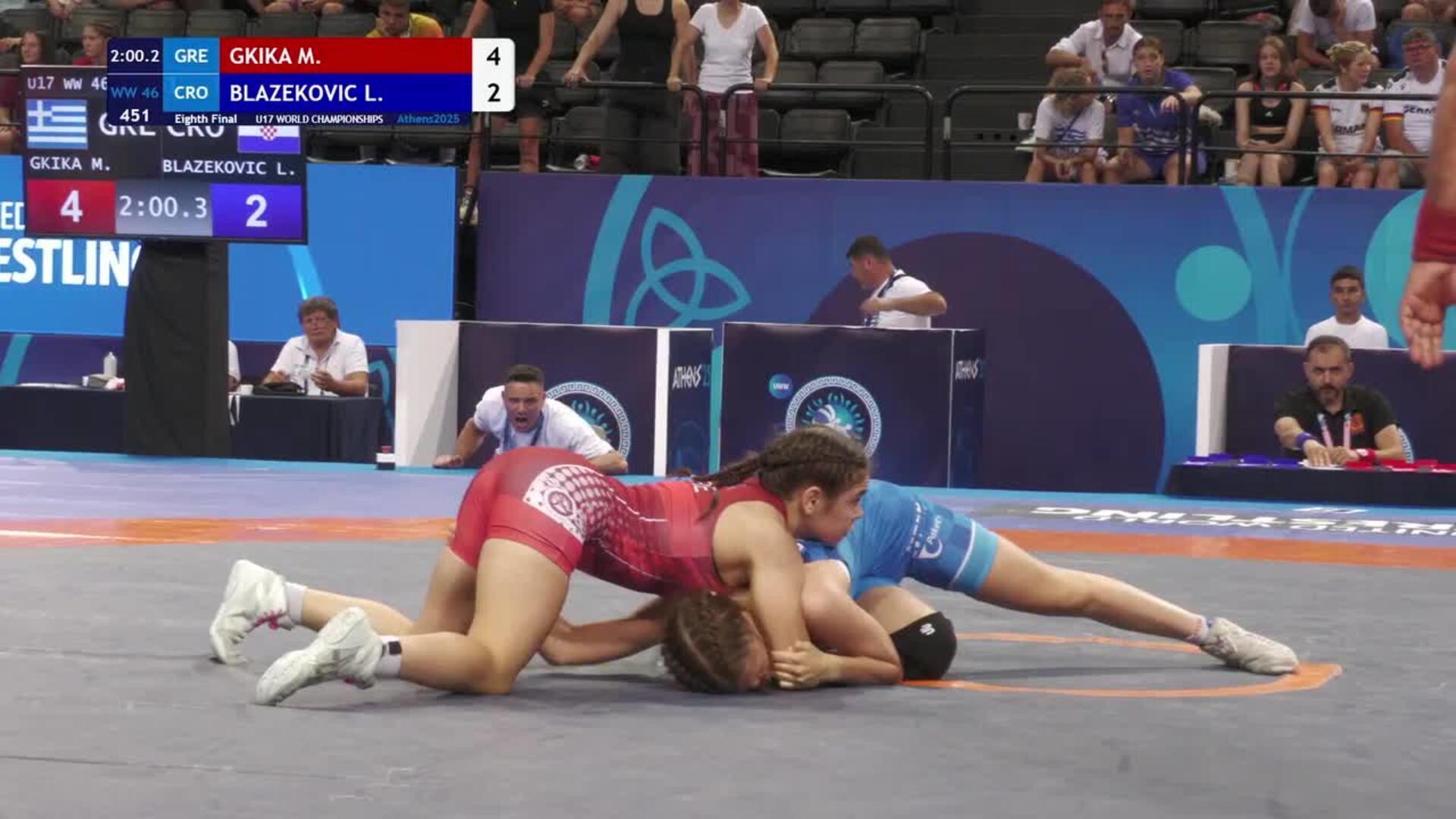 Maria Louiza GKIKA (GRE) vs. Lara BLAZEKOVIC (CRO) | U17 WORLD CHAMPIONSHIPS 2025 | Eighth Final ...