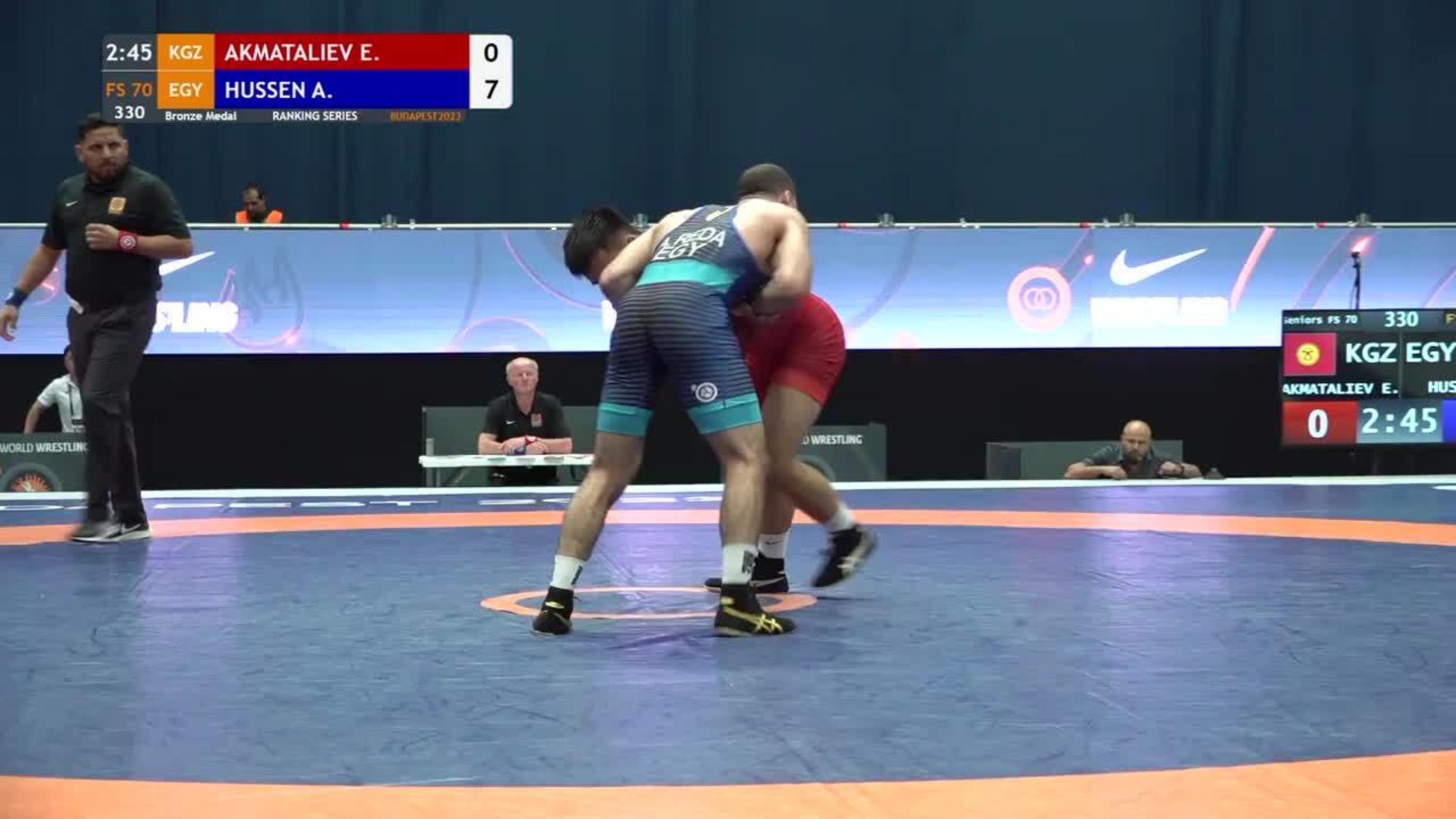 Bronze Medal • FS 70Kg • Ernazar AKMATALIEV (KGZ) vs. Amr HUSSEN (EGY)