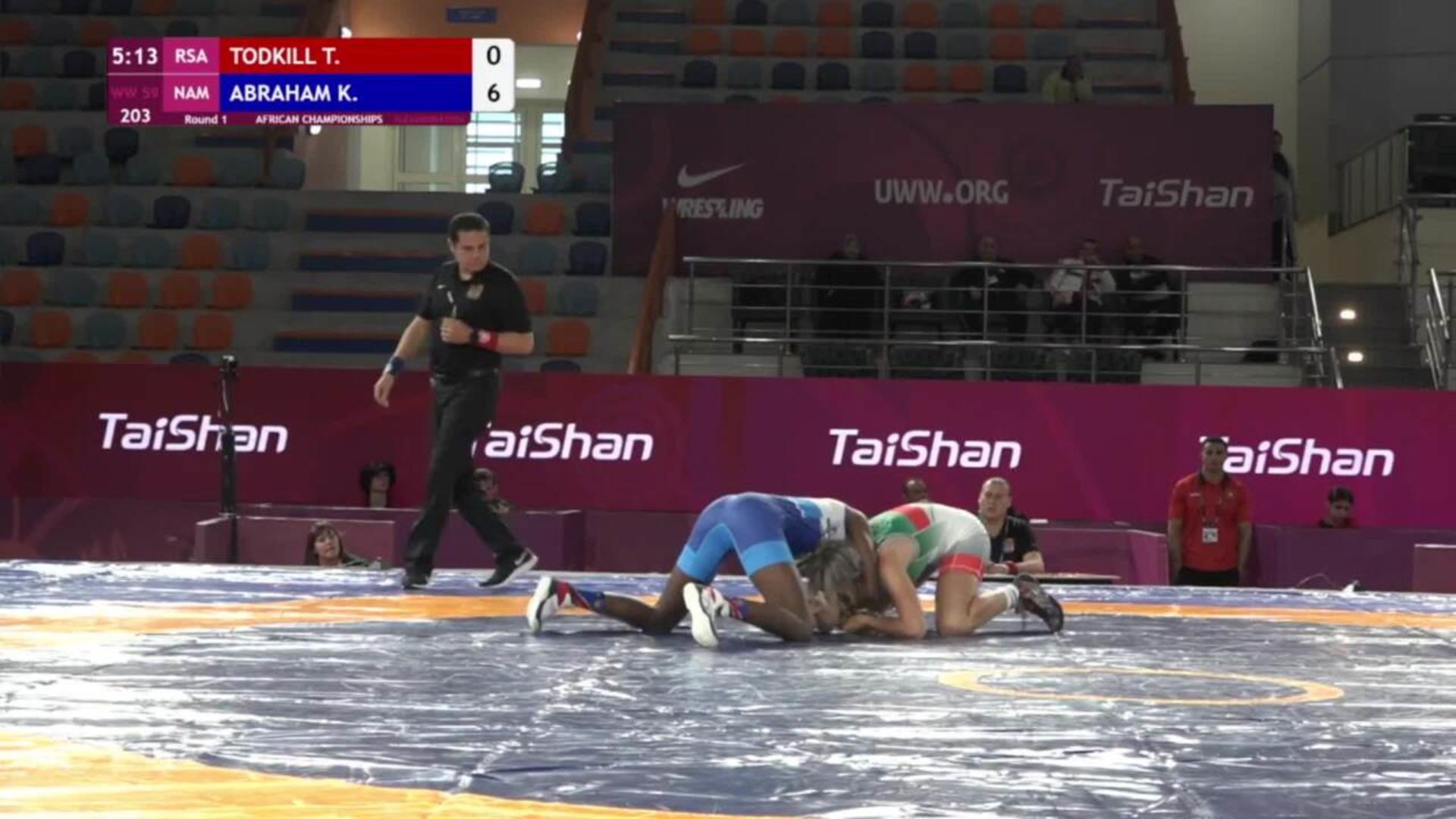 Tanith Duplessis TODKILL (RSA) vs. Kavelishimwe Ester ABRAHAM (NAM ...