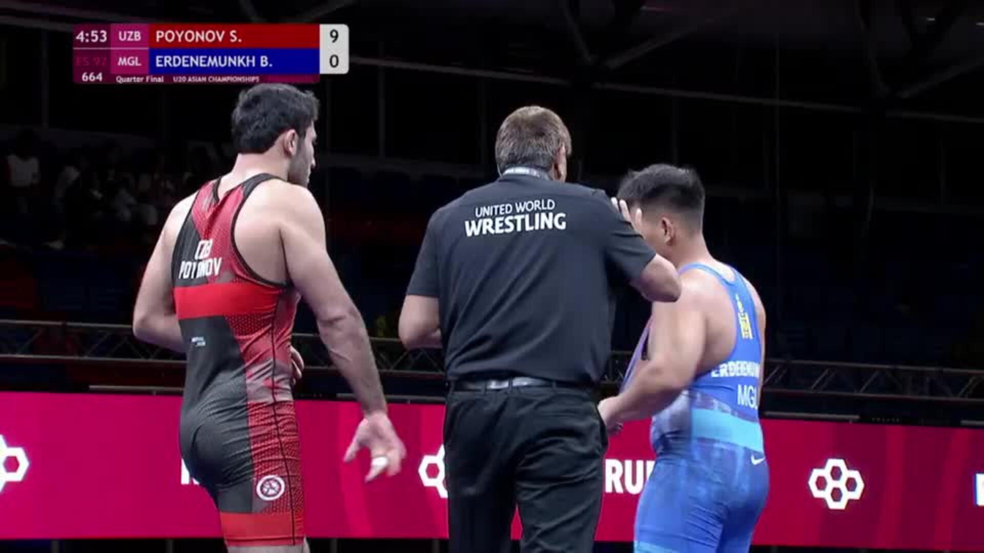 Sherzod POYONOV (UZB) vs. Bayarbaatar ERDENEMUNKH (MGL) | U20 ASIAN ...