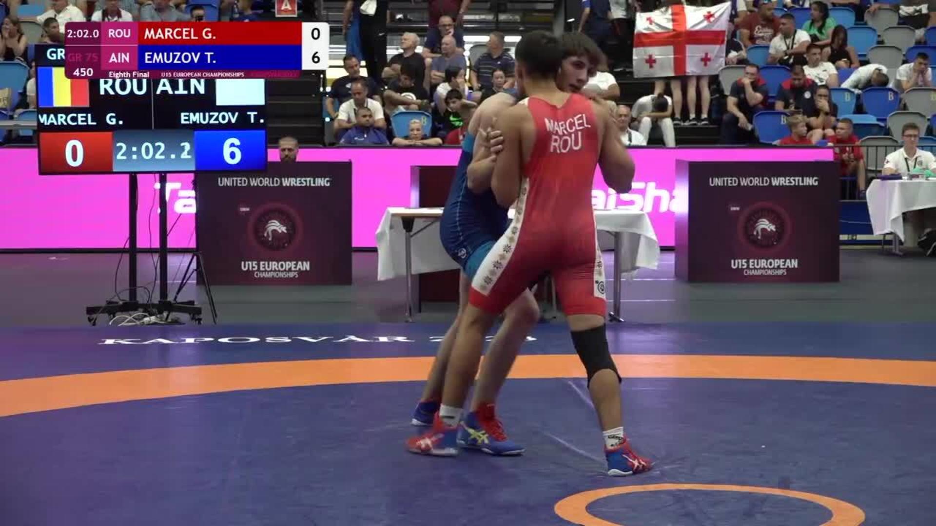 Eighth Final • GR 75Kg • Gabriel Fiftisen MARCEL (ROU) vs. Tamirlan ...