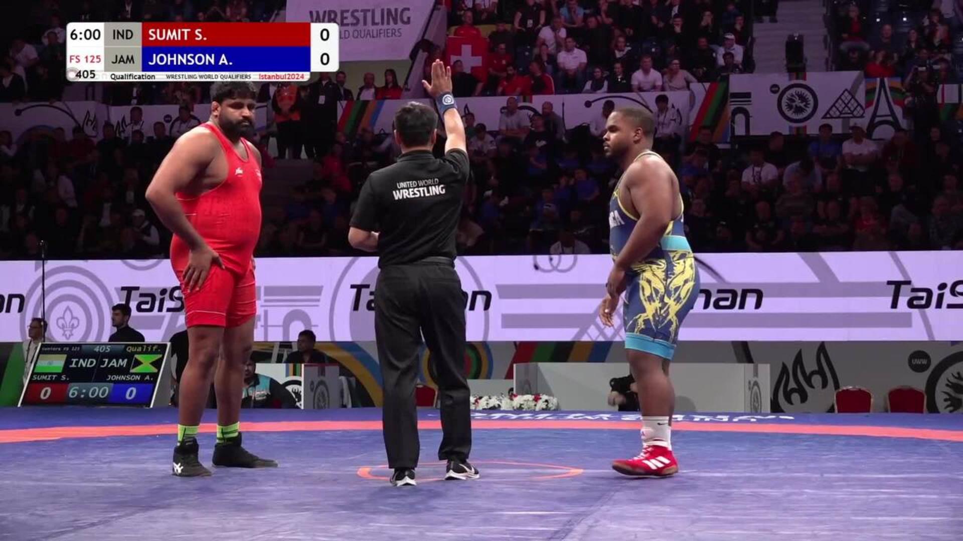 Sumit SUMIT (IND) vs. Aaron Anthony JOHNSON (JAM) | 2024 World OG ...