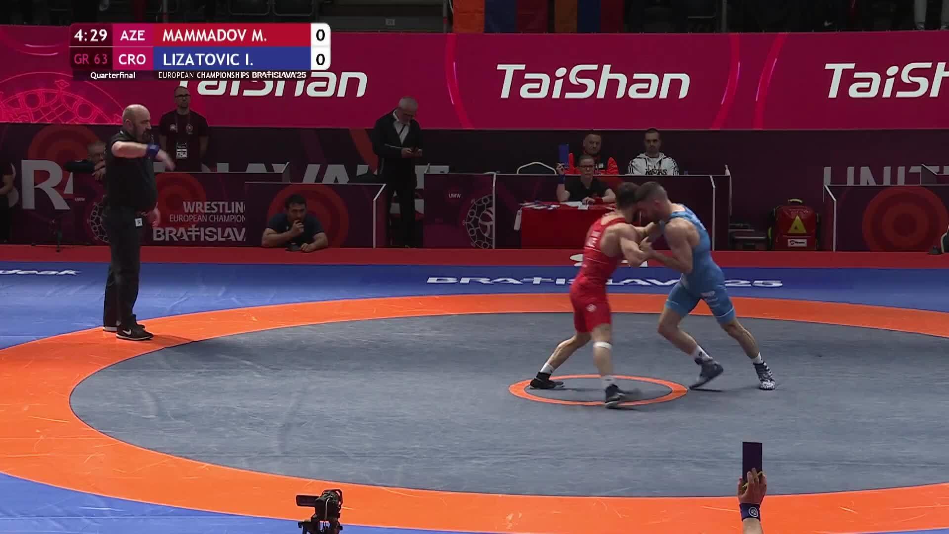 Murad MAMMADOV (AZE) vs. Ivan LIZATOVIC (CRO) | EUROPEAN WRESTLING ...