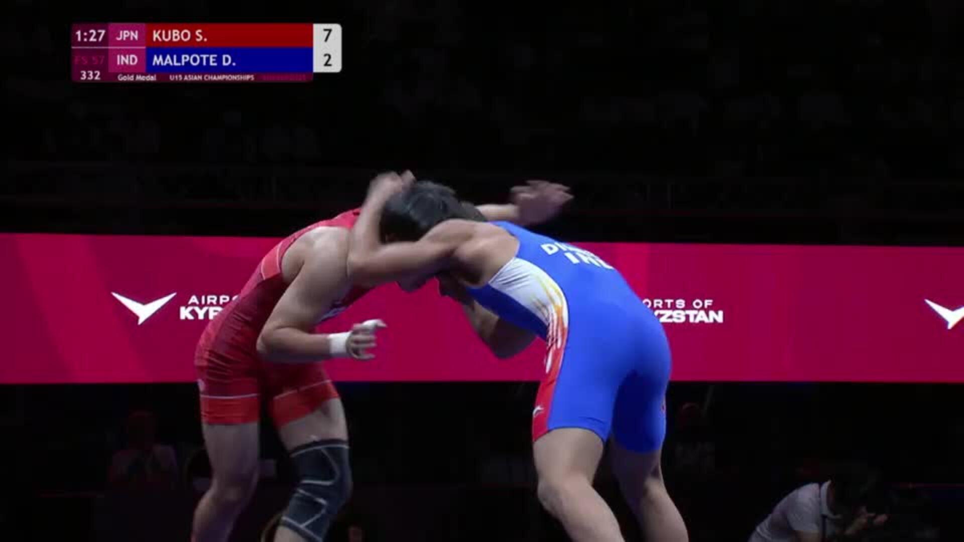 Sodai KUBO (JPN) vs. Dinesh Lahu MALPOTE (IND) | U15 ASIAN CHAMPIONSHIPS 2025 | Gold Medal | FS 57Kg