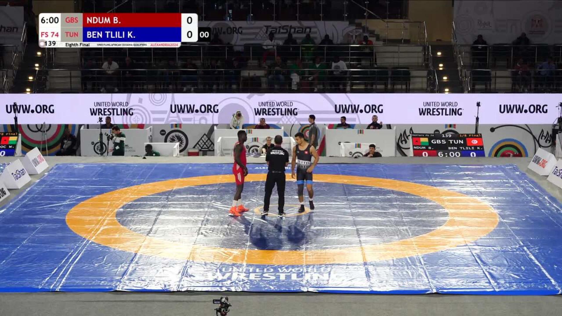 Bacar NDUM (GBS) vs. Khairiddine BEN TLILI (TUN) | 2024 Seniors African ...