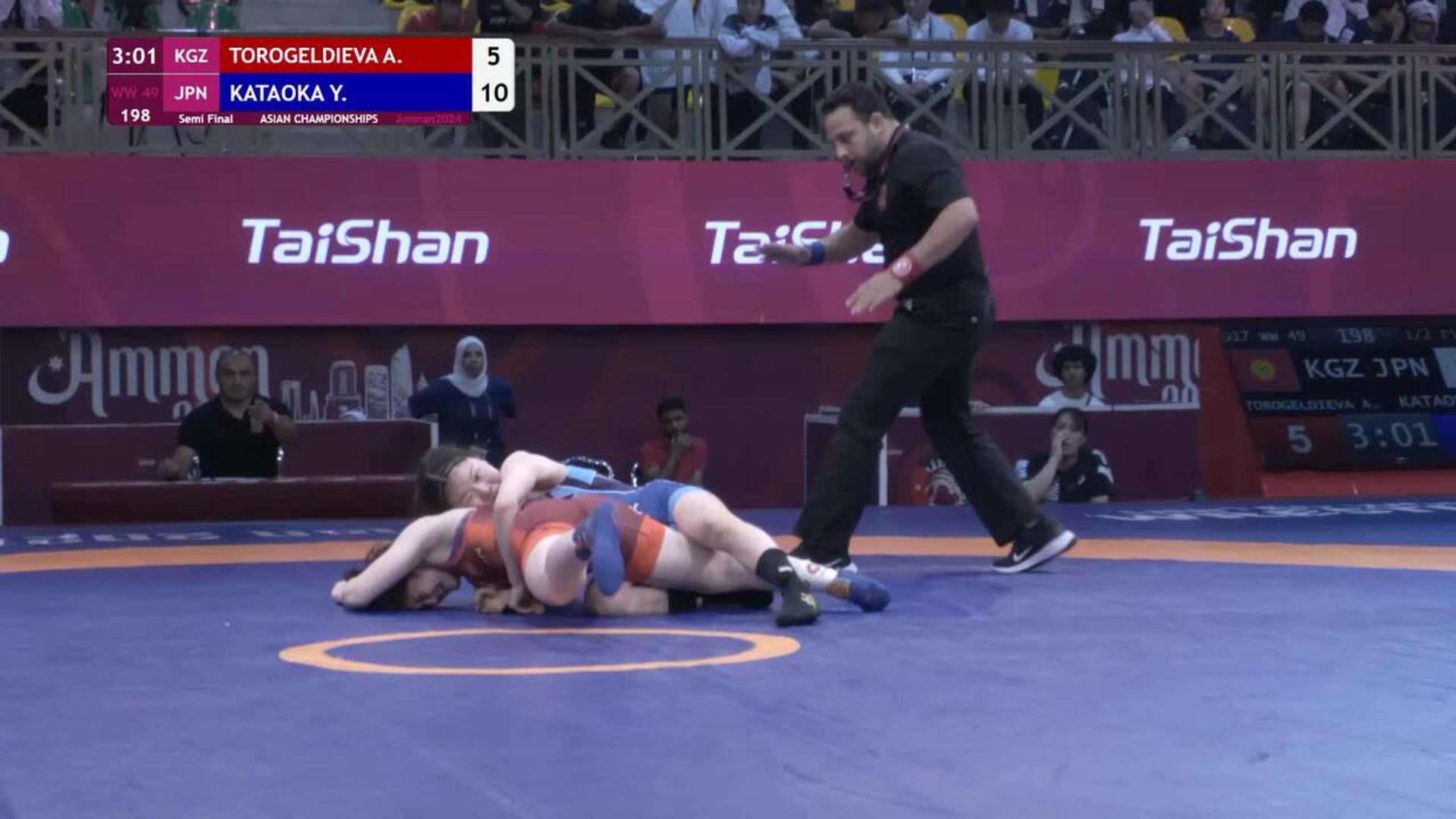 Asema TOROGELDIEVA (KGZ) vs. Yu KATAOKA (JPN) | ASIAN CHAMPIONSHIPS 2024 | Semi Final | WW 49Kg
