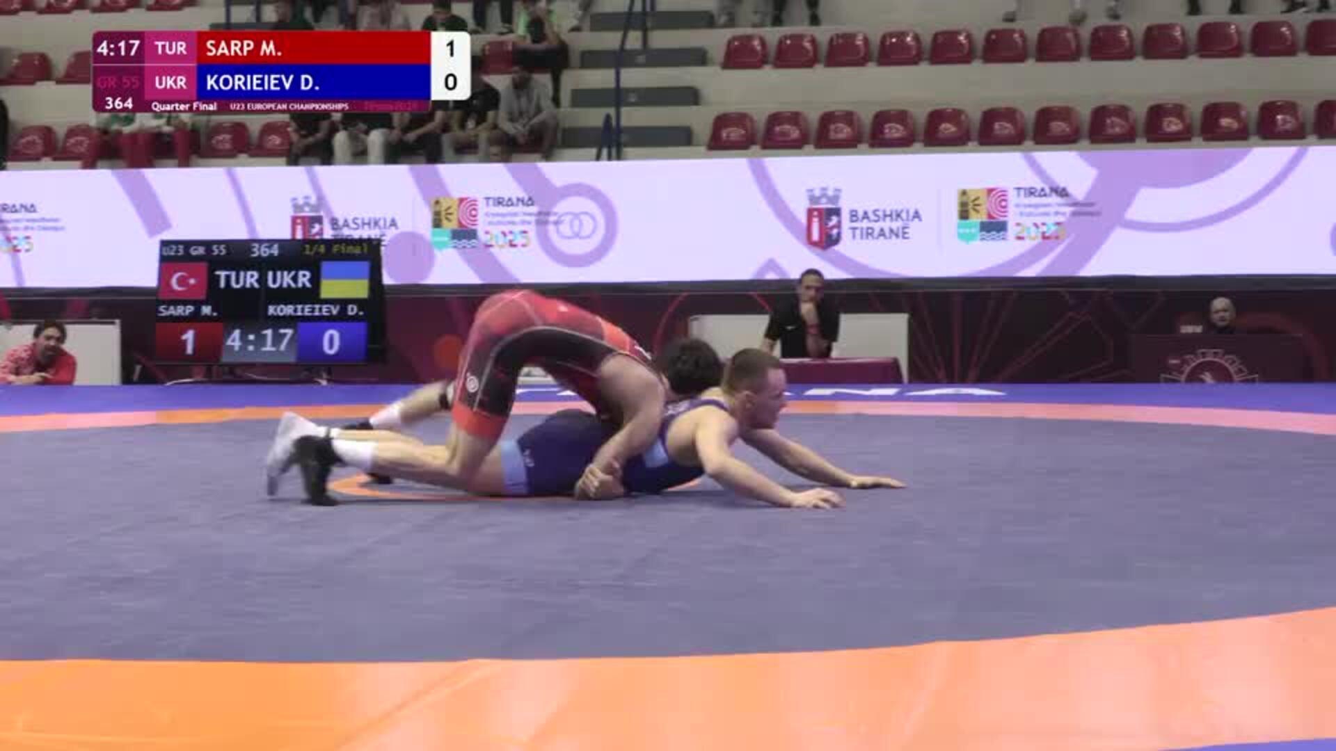 Mehmet Hanifi SARP (TUR) vs. Danylo KORIEIEV (UKR) | U23 EUROPEAN CHAMPIONSHIPS 2025 | Quarter ...