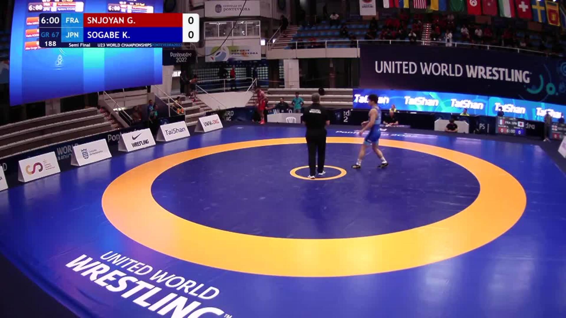 Semi Final • GR 67Kg • Gagik Mishai SNJOYAN (FRA) vs. Kyotaro SOGABE (JPN)