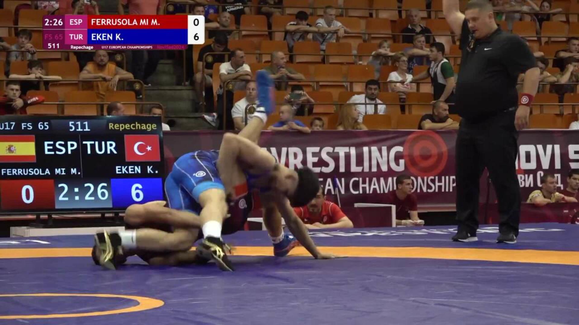 Manuel FERRUSOLA MILLA (ESP) vs. Koray EKEN (TUR) | U17 EUROPEAN ...