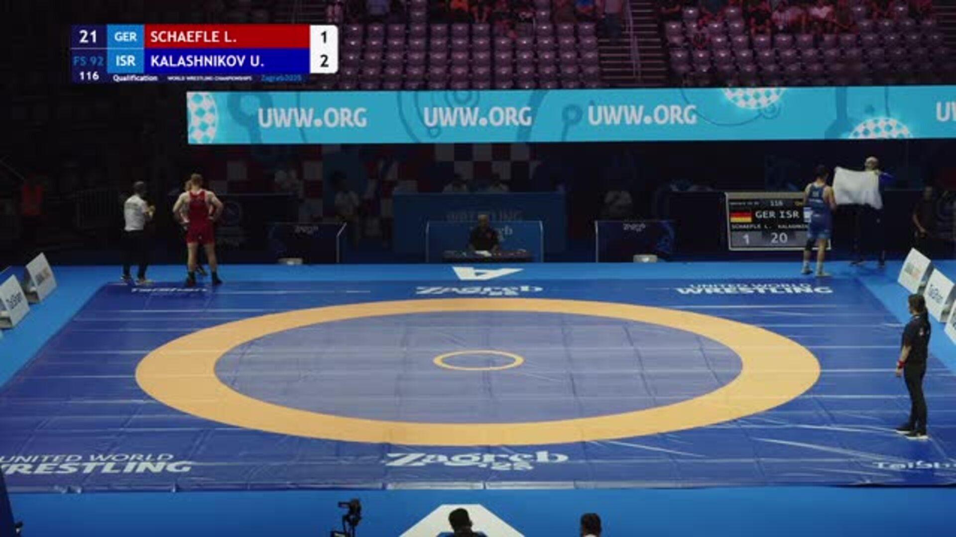 Lars SCHAEFLE (GER) vs. Uri KALASHNIKOV (ISR) | WORLD WRESTLING CHAMPIONSHIPS 2025 ...