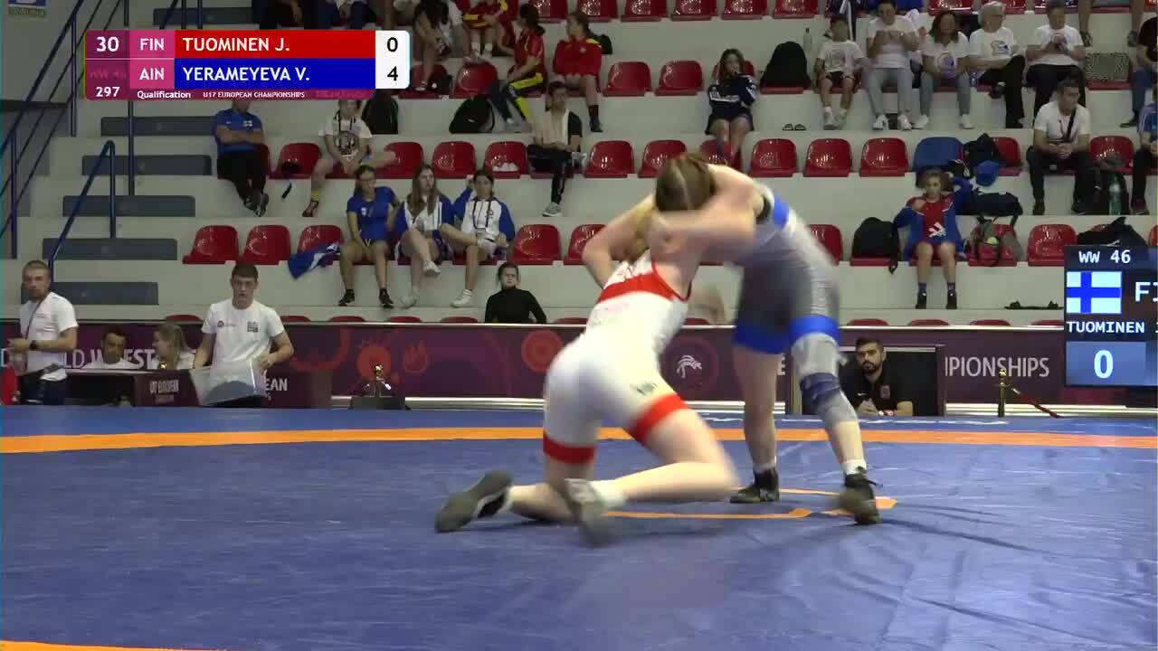 Qualification • WW 46Kg • Jessica Josefiina TUOMINEN (FIN) vs. Valeryia YERAMEYEVA (AIN)