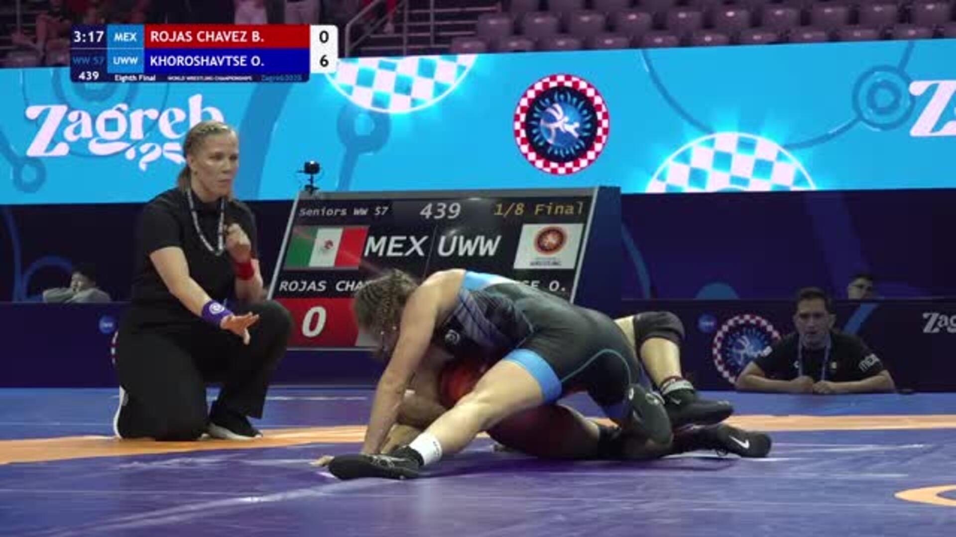Bertha Daniela ROJAS CHAVEZ (MEX) vs. Olga KHOROSHAVTSEVA (UWW) | WORLD WRESTLING CHAMPIONSHIPS ...