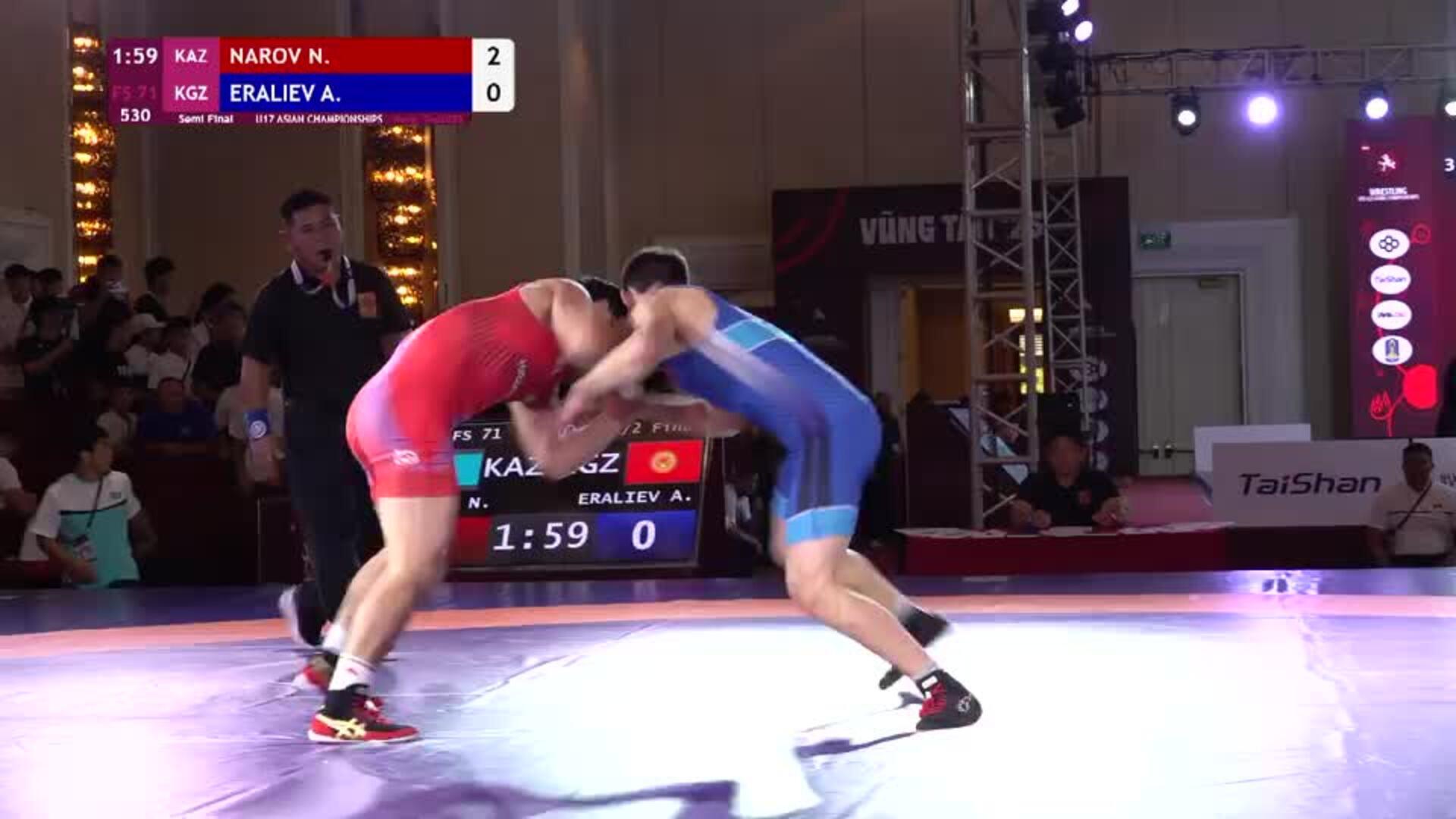 Nurtay NAROV (KAZ) vs. Aibek Kamchybekovich ERALIEV (KGZ) | U17 ASIAN ...