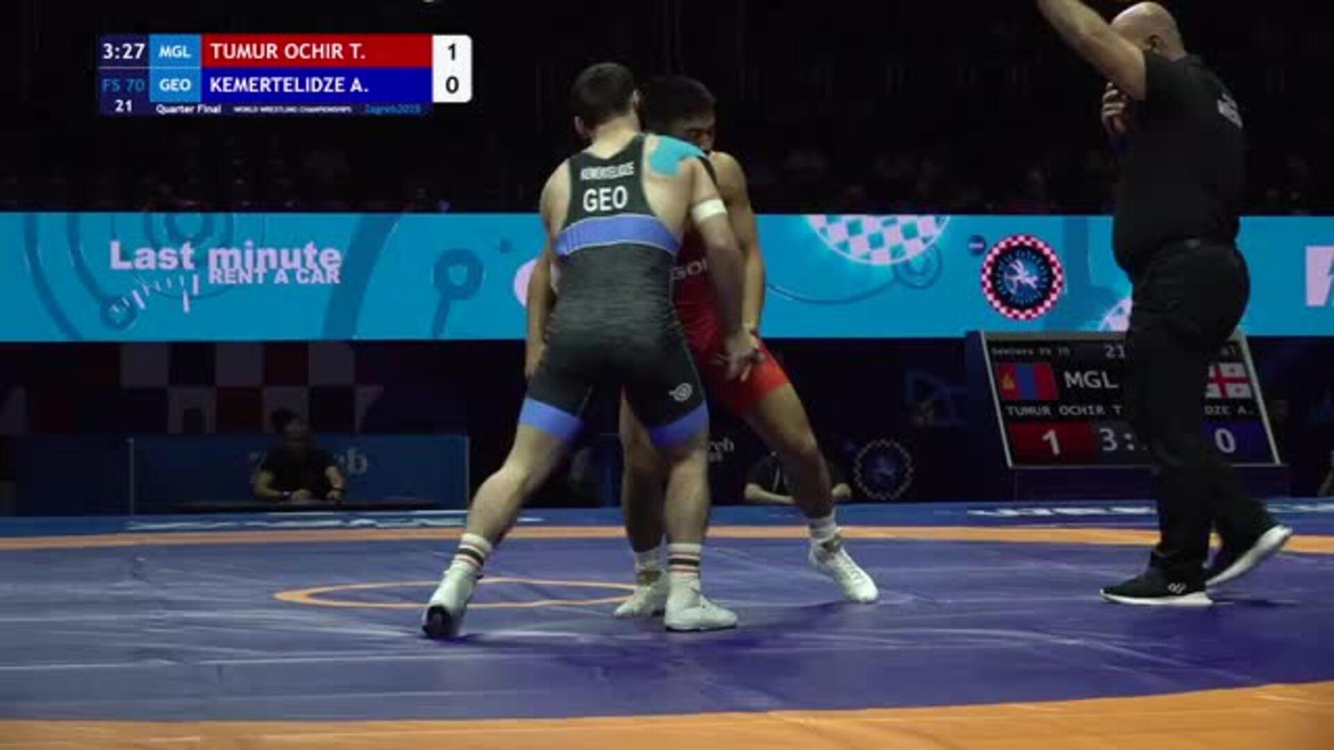 Tulga TUMUR OCHIR (MGL) vs. Akaki KEMERTELIDZE (GEO) | WORLD WRESTLING CHAMPIONSHIPS 2025 ...