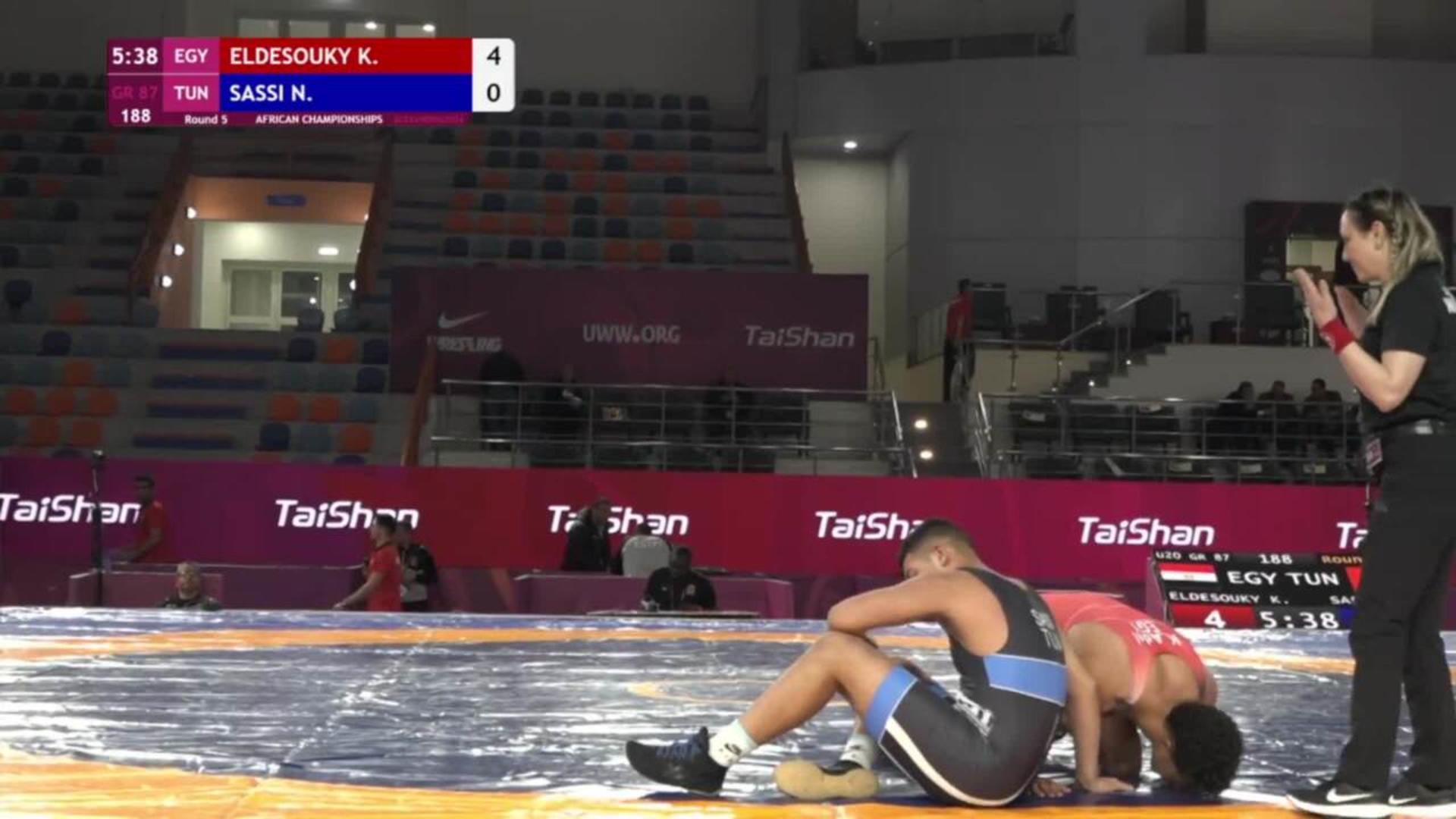 Kareem Adel Elsayed Youssef ELDESOUKY (EGY) vs. Naser Eddine SASSI (TUN ...