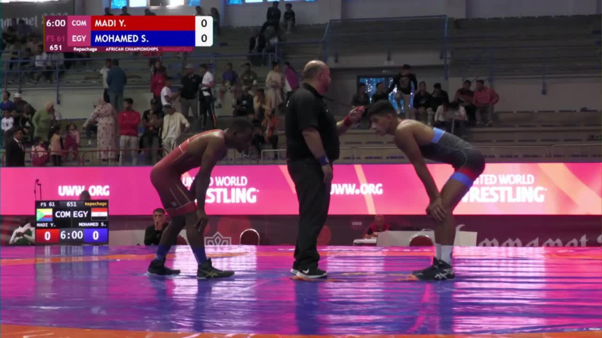 Repechage • FS 61Kg • Yanisse MADI (COM) vs. Shehabeldin Emam Abdelraouf MOHAMED (EGY)