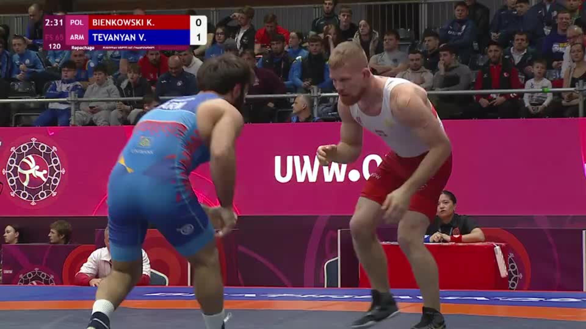 Krzysztof BIENKOWSKI (POL) vs. Vazgen TEVANYAN (ARM) | EUROPEAN ...