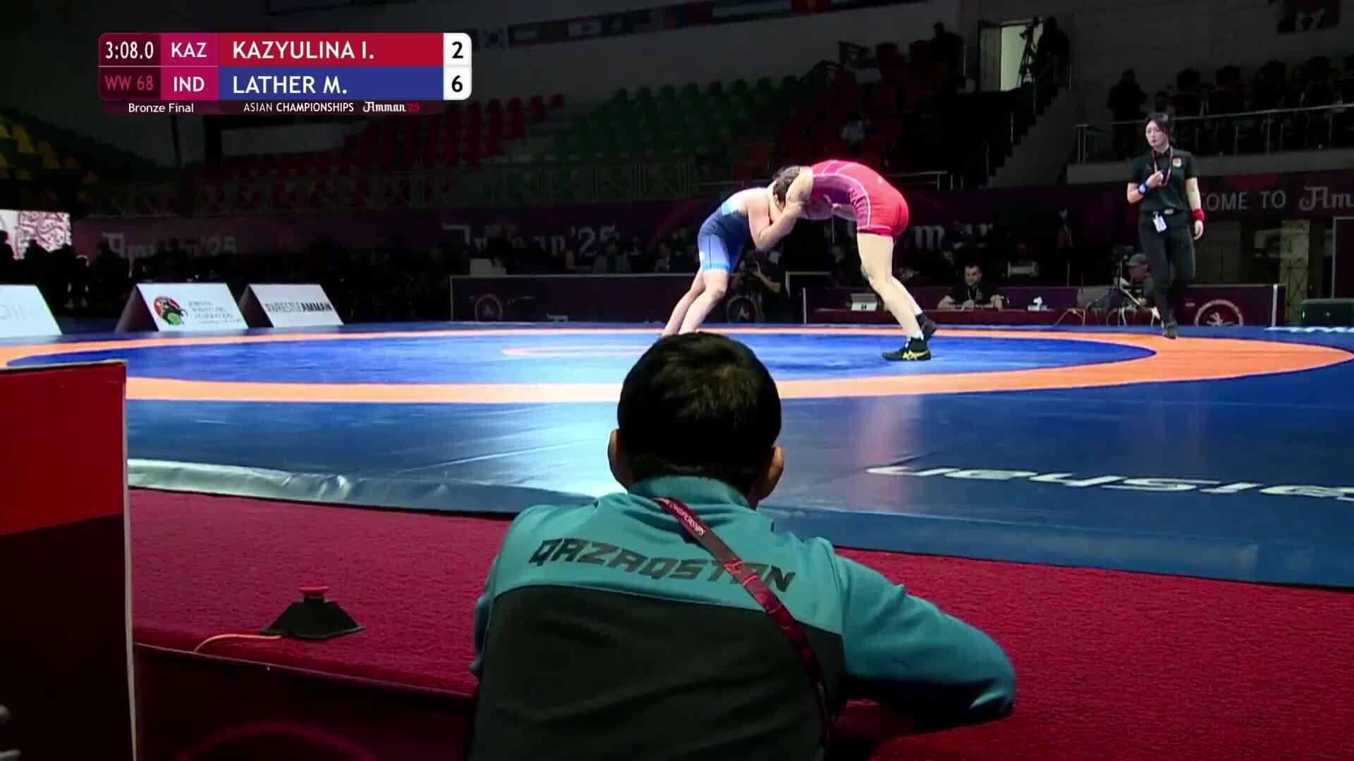 Irina KAZYULINA (KAZ) vs. Mansi LATHER (IND) | ASIAN WRESTLING ...