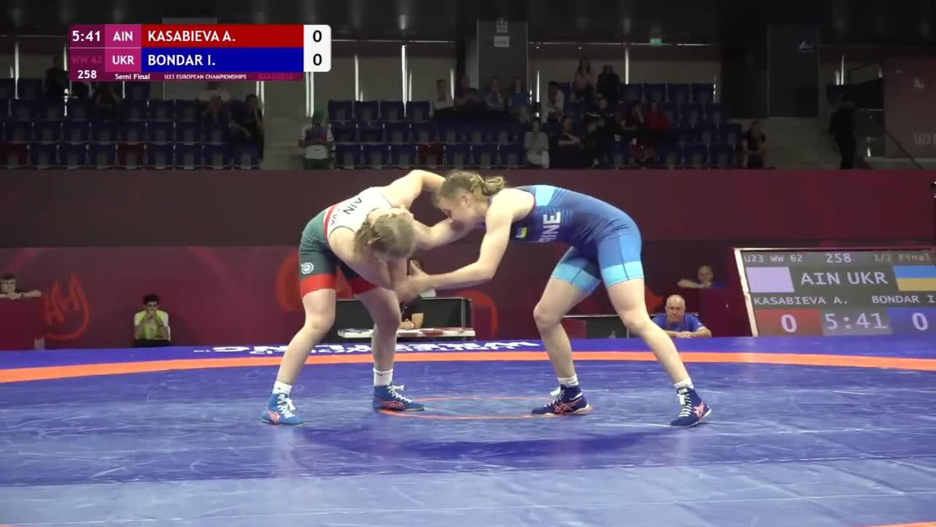 Alina KASABIEVA (AIN) vs. Iryna BONDAR (UKR) | U23 Continental Championships 2024 | Semi Final ...