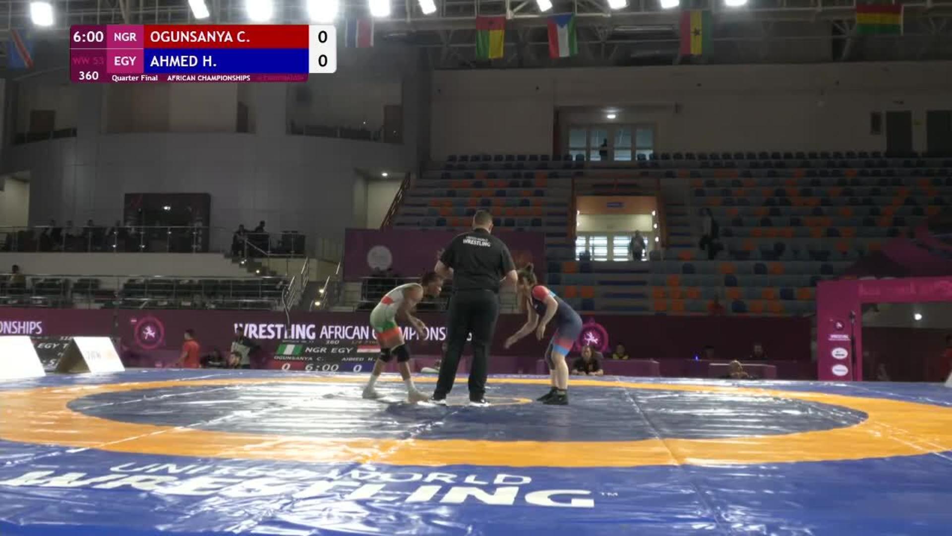 Christianah Tolulope OGUNSANYA (NGR) vs. Hadir Wael Imbabi AHMED (EGY ...