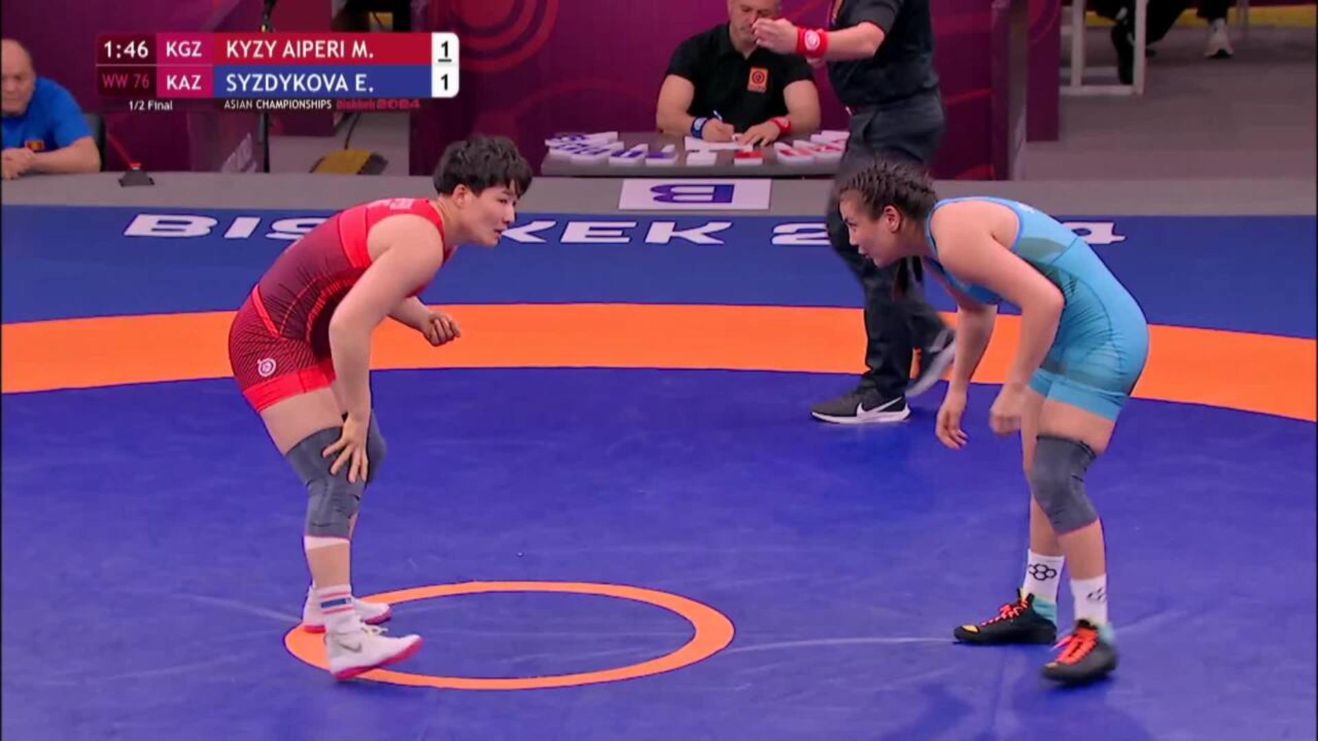 Medet KYZY AIPERI (KGZ) vs. Elmira SYZDYKOVA (KAZ) | 2024 Seniors Asian Championships | Semi ...