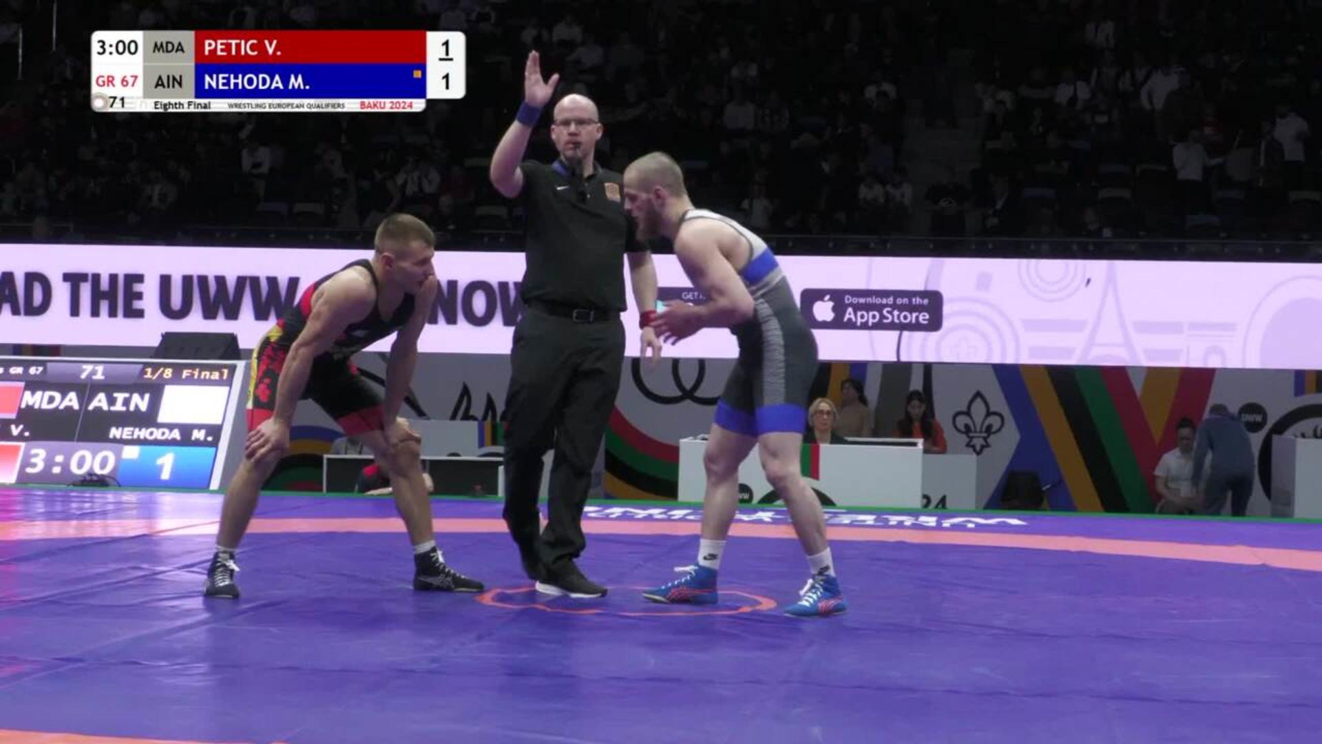 Valentin PETIC (MDA) vs. Maksim NEHODA (AIN) | Wrestling European ...