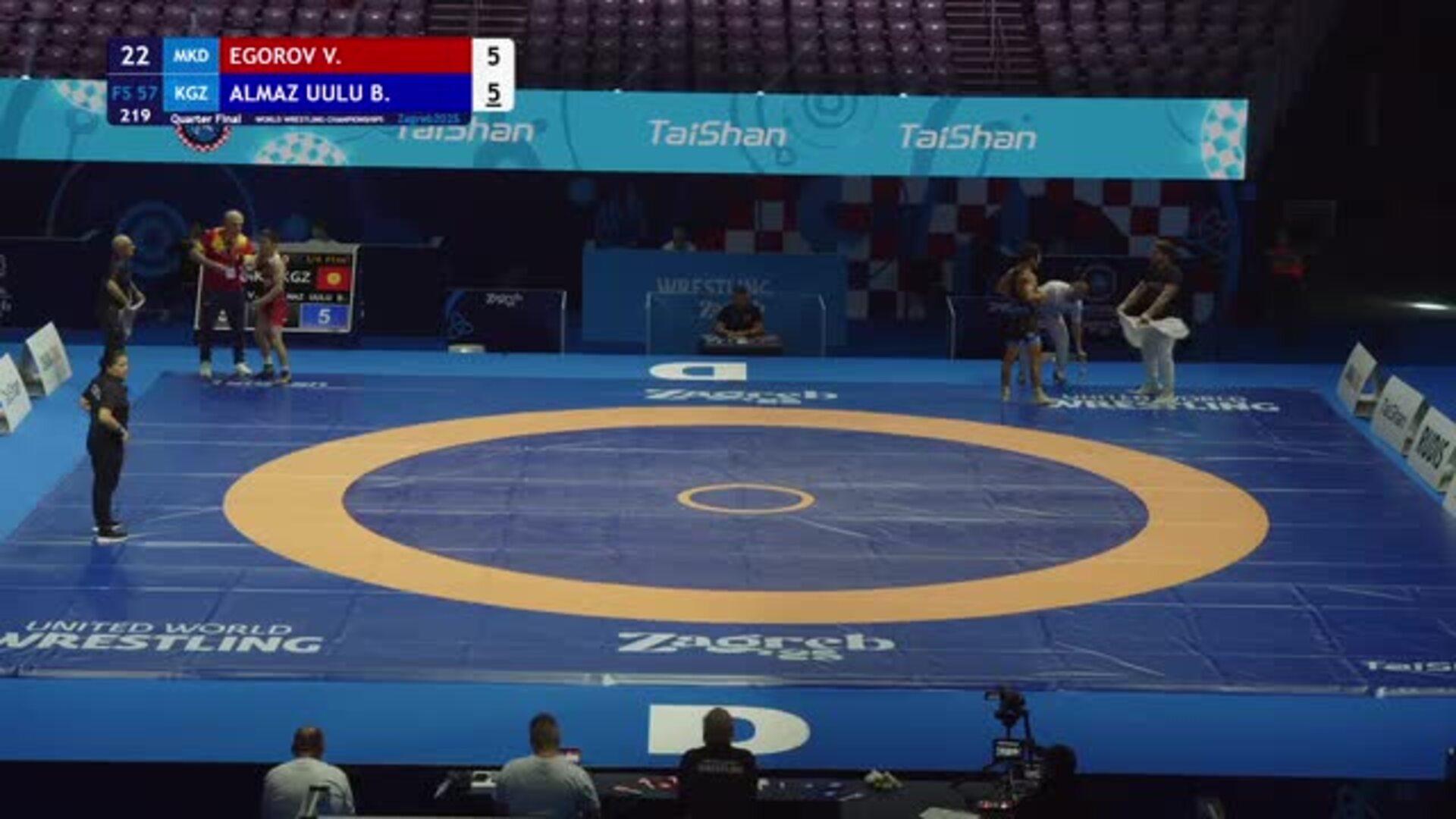 Vladimir EGOROV (MKD) vs. Bekzat ALMAZ UULU (KGZ) | WORLD WRESTLING CHAMPIONSHIPS 2025 | Quarter ...