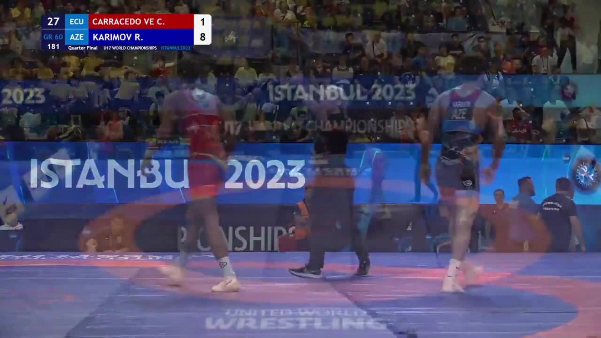 Quarter Final • GR 60Kg • Clisman Adrian CARRACEDO VELIZ (ECU) vs ...