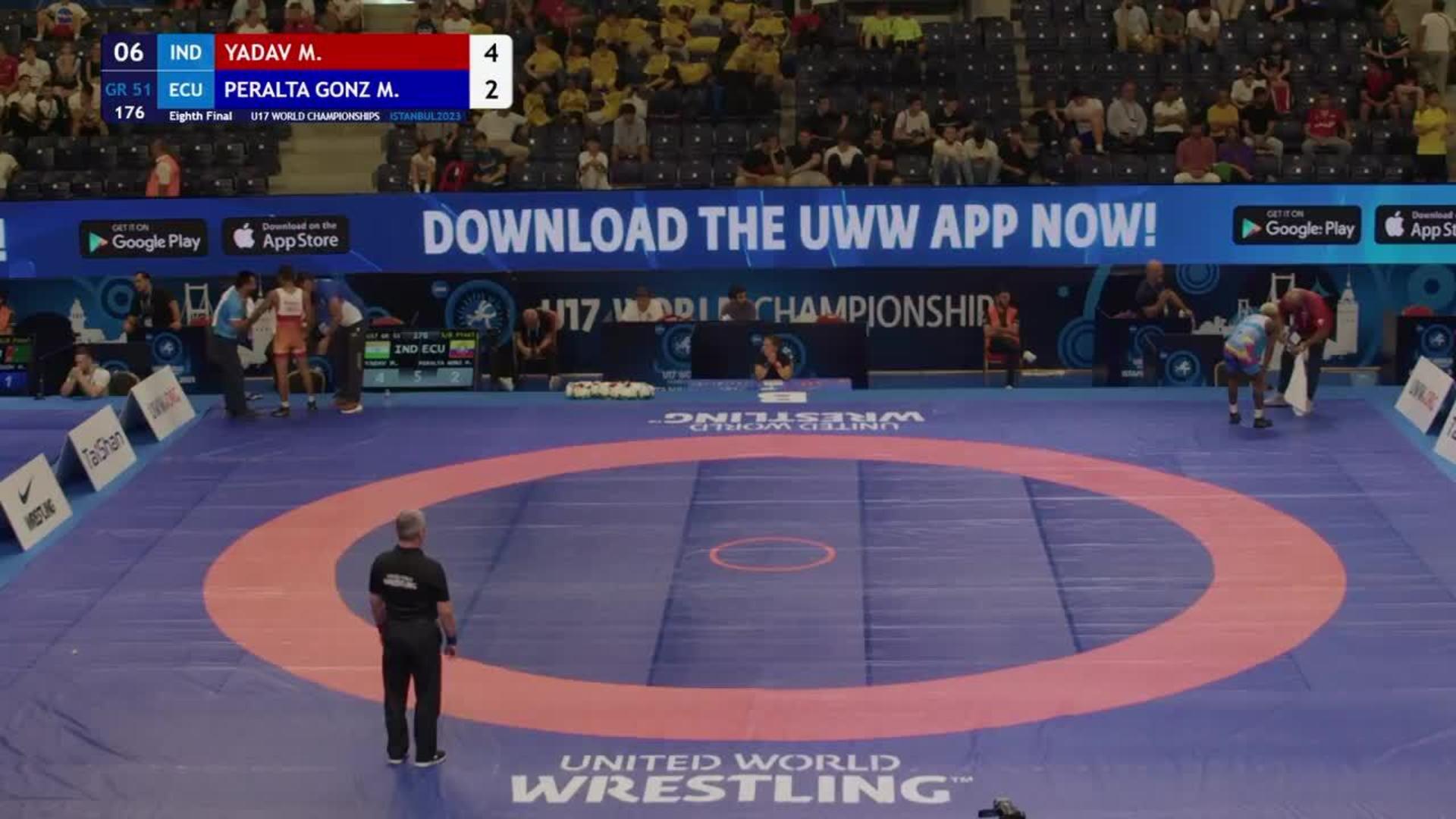 Eighth Final • GR 51Kg • Manu YADAV (IND) vs. Moises Felipe PERALTA ...