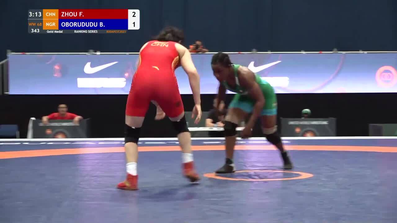 Gold Medal • WW 68Kg • Feng ZHOU (CHN) vs. Blessing OBORUDUDU (NGR)