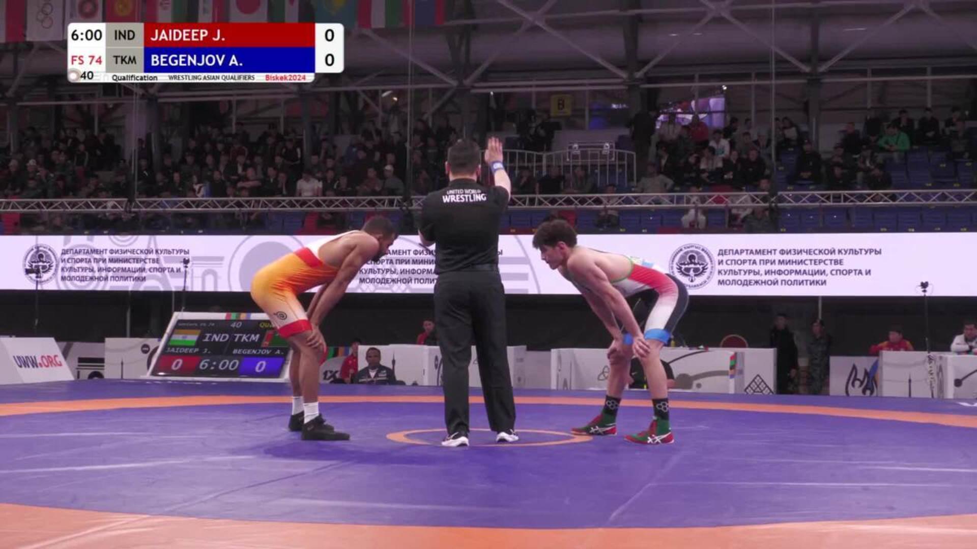 Jaideep JAIDEEP (IND) vs. Alp Arslan BEGENJOV (TKM) | 2024 Seniors ...