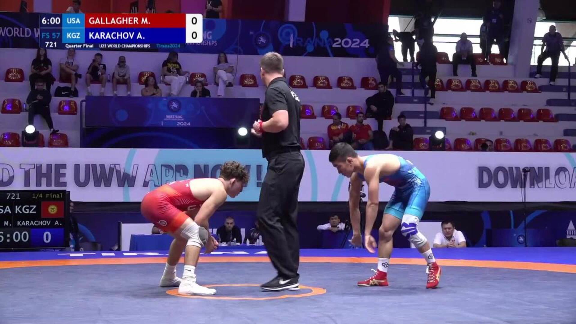 Maxwell Lance GALLAGHER (USA) vs. Abdymalik KARACHOV (KGZ) | 2024 U23 ...